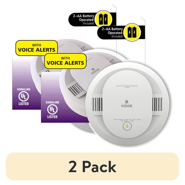 (2 pack) Kidde Battery Operated Smoke & Carbon Monoxide Detector with ...