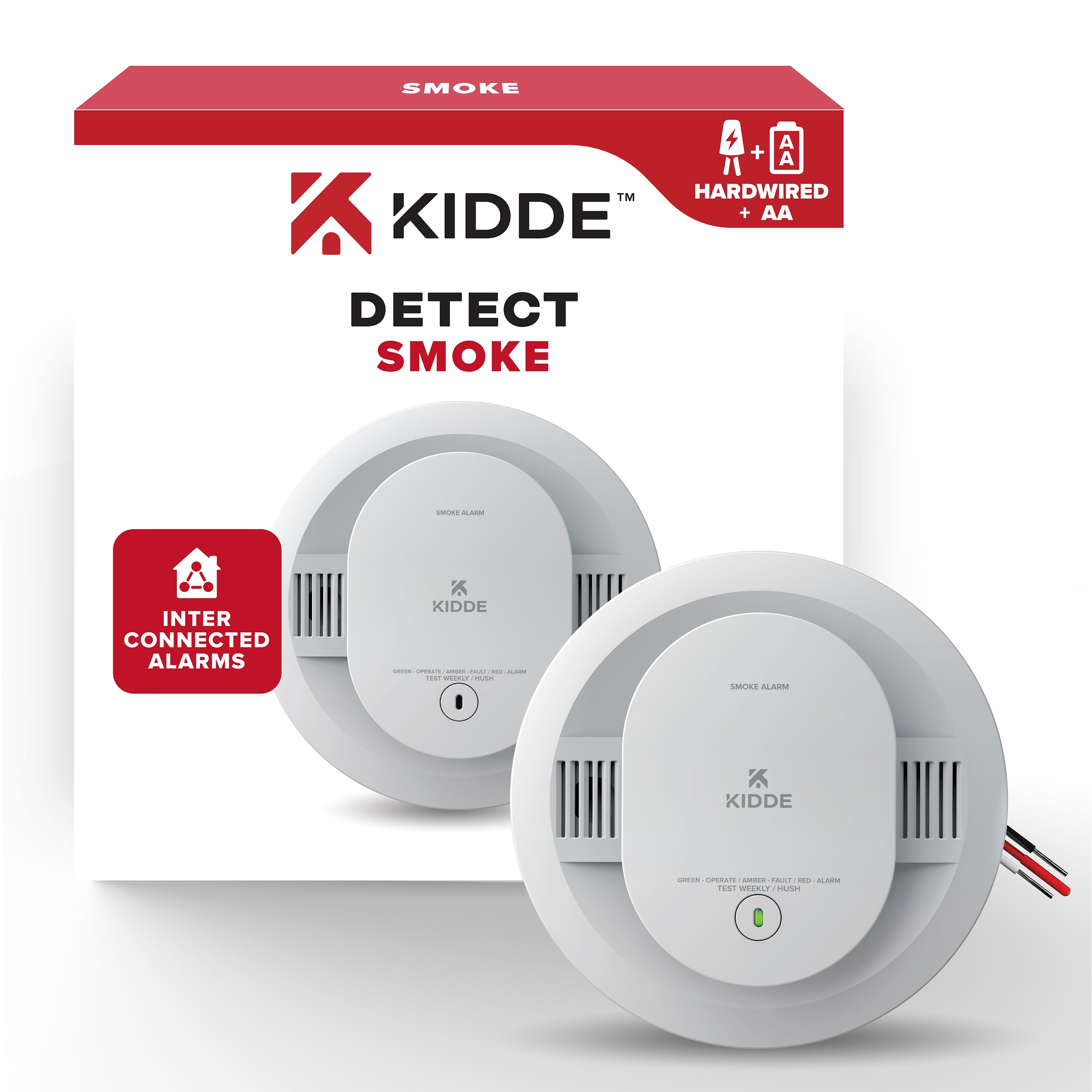 Kidde Hardwired Photoelectric Smoke Detector Alarm, AA Battery Backup, 5-inch - Walmart.com