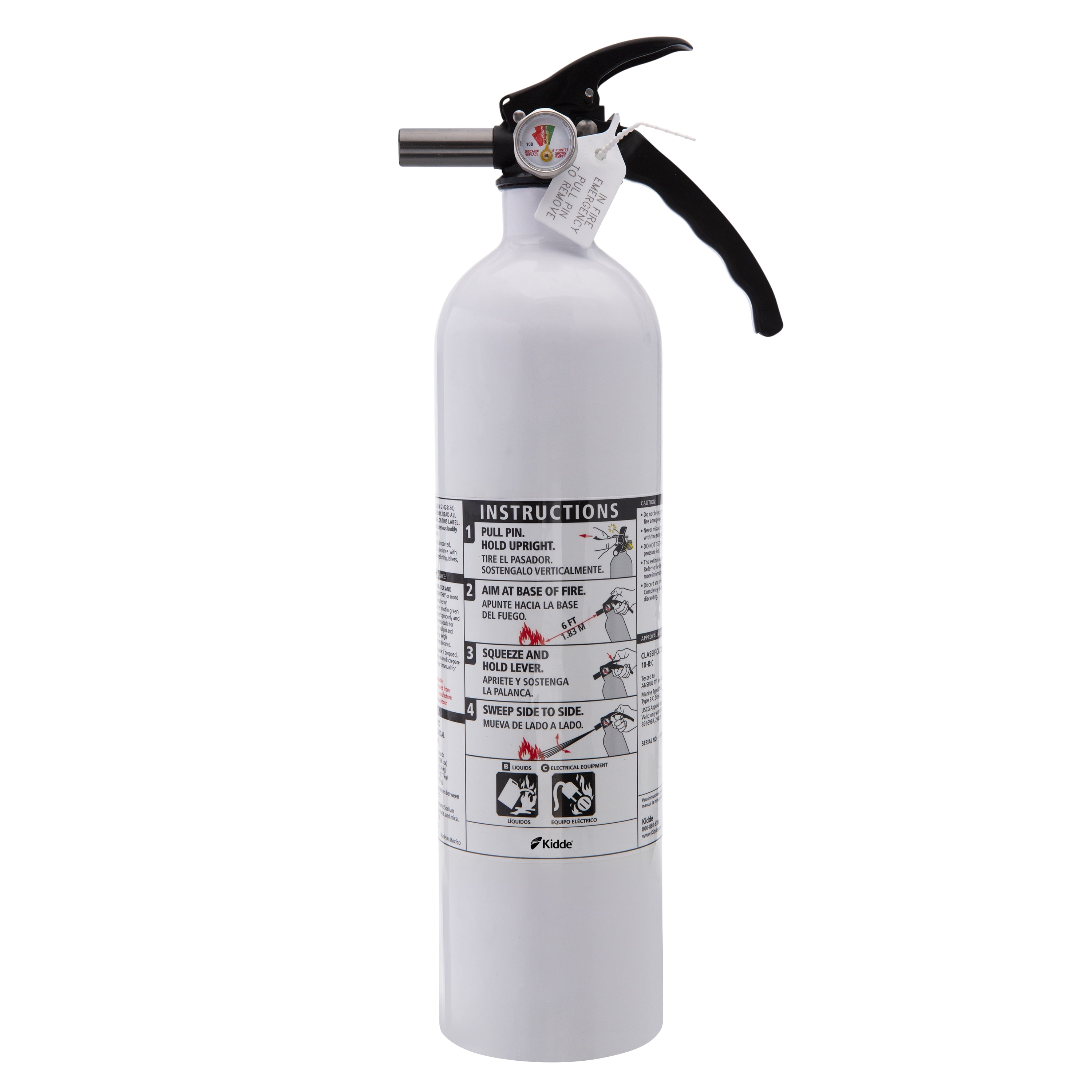 Kidde Fire Extinguisher for Vehicles, Single-Use 10BC - Walmart.com