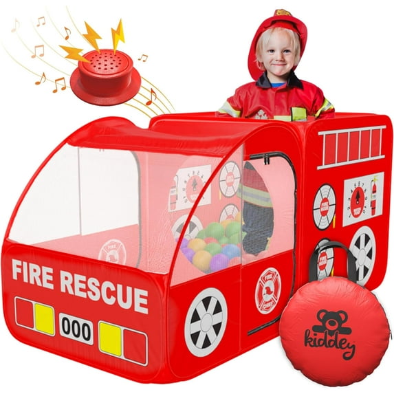 Kiddey Fire Truck Play Tent for Kids - Firetruck Tents with Sirens and ...