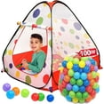 Kiddey Indoor/Outdoor Big Children's Play Tent - Includes 100 Ball Pit Balls - No Assembly ...
