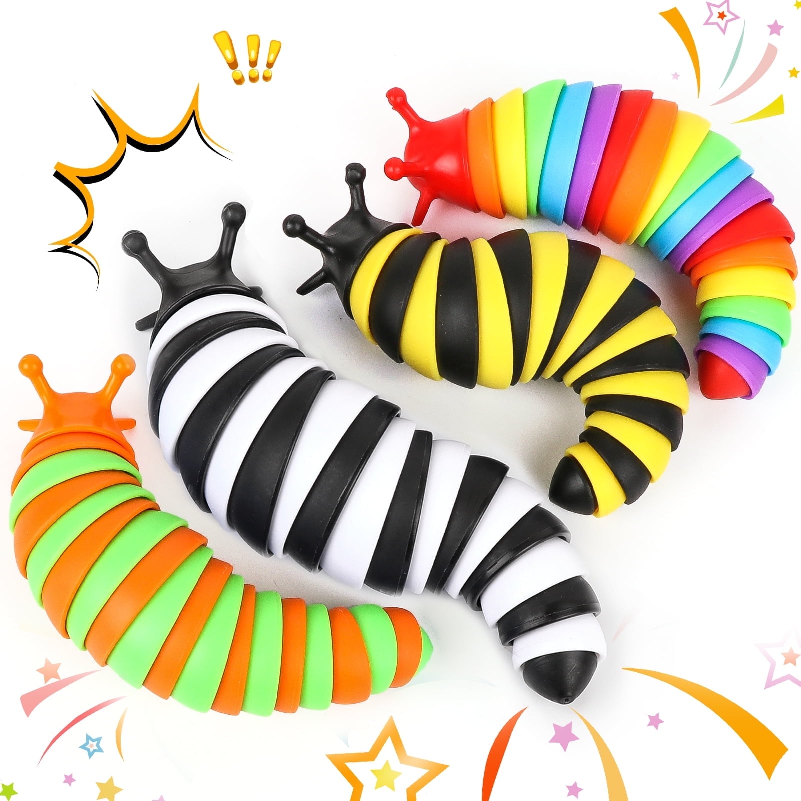 KiddiTouch 4 Pcs Fidget Toy Slug, Sensory Slug Toys for Autistic Kids ...