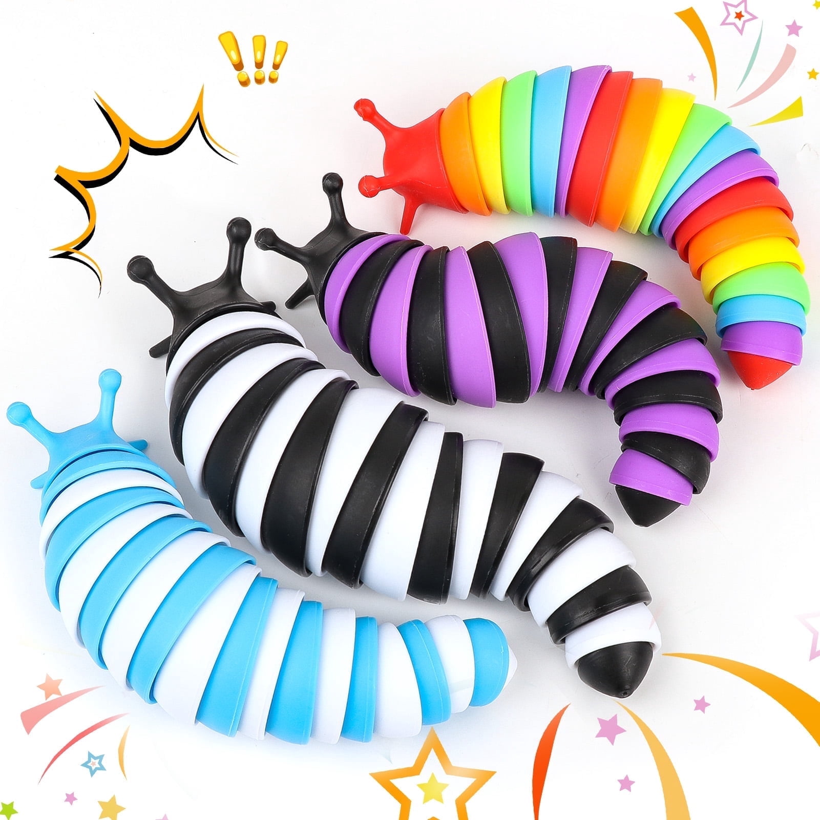 KiddiTouch 4 Pcs Fidget Toy Slug, Sensory Toys for Autistic Kids ...