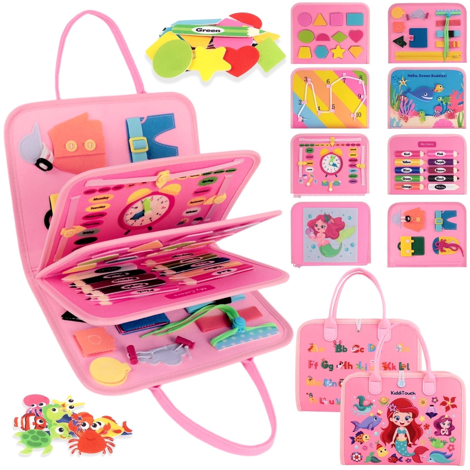 KiddiTouch Busy Board Book, Preschool Toddler Learning Activities ...