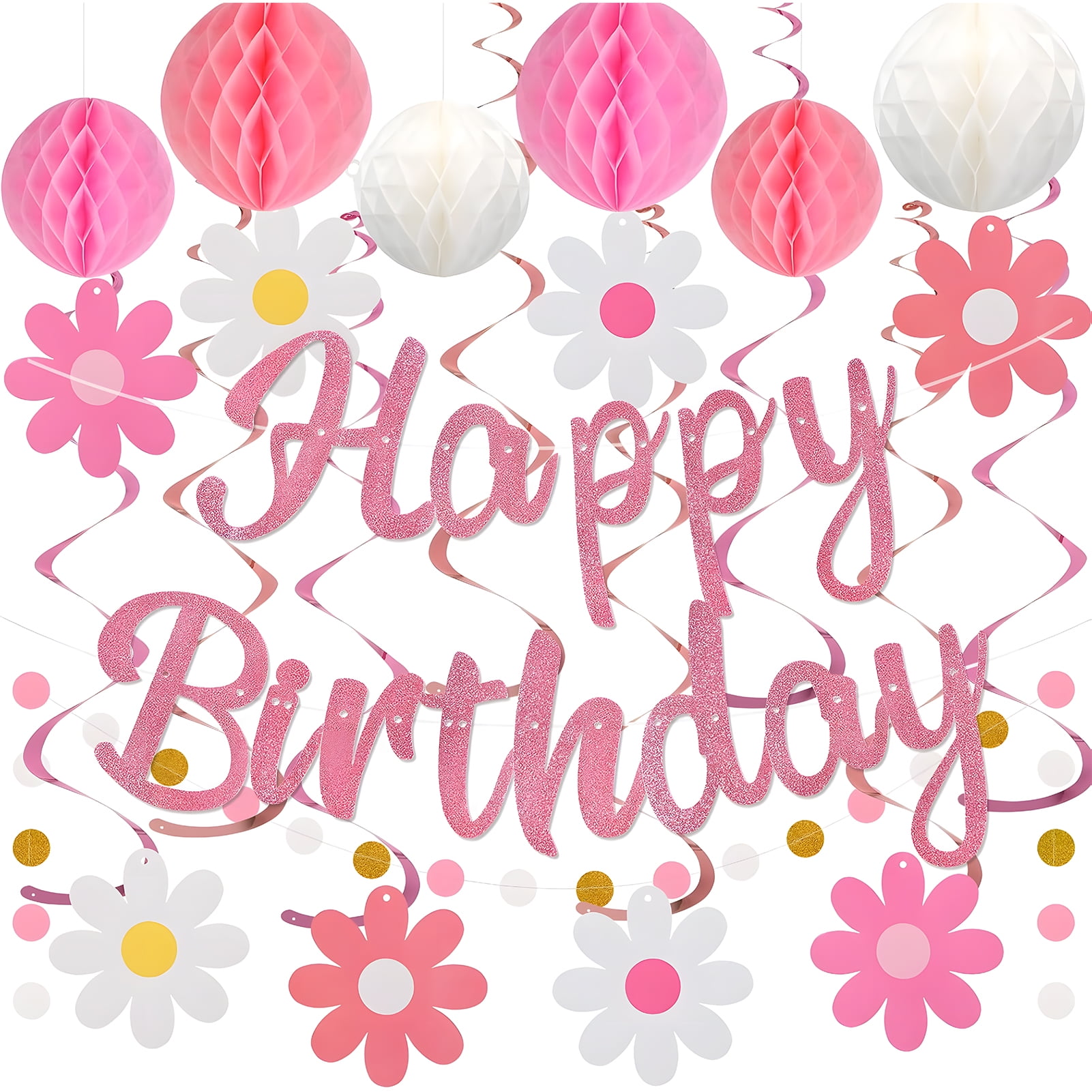 Kidditouch Birthday Decorations, Pre-Strung Happy Birthday Banner ...