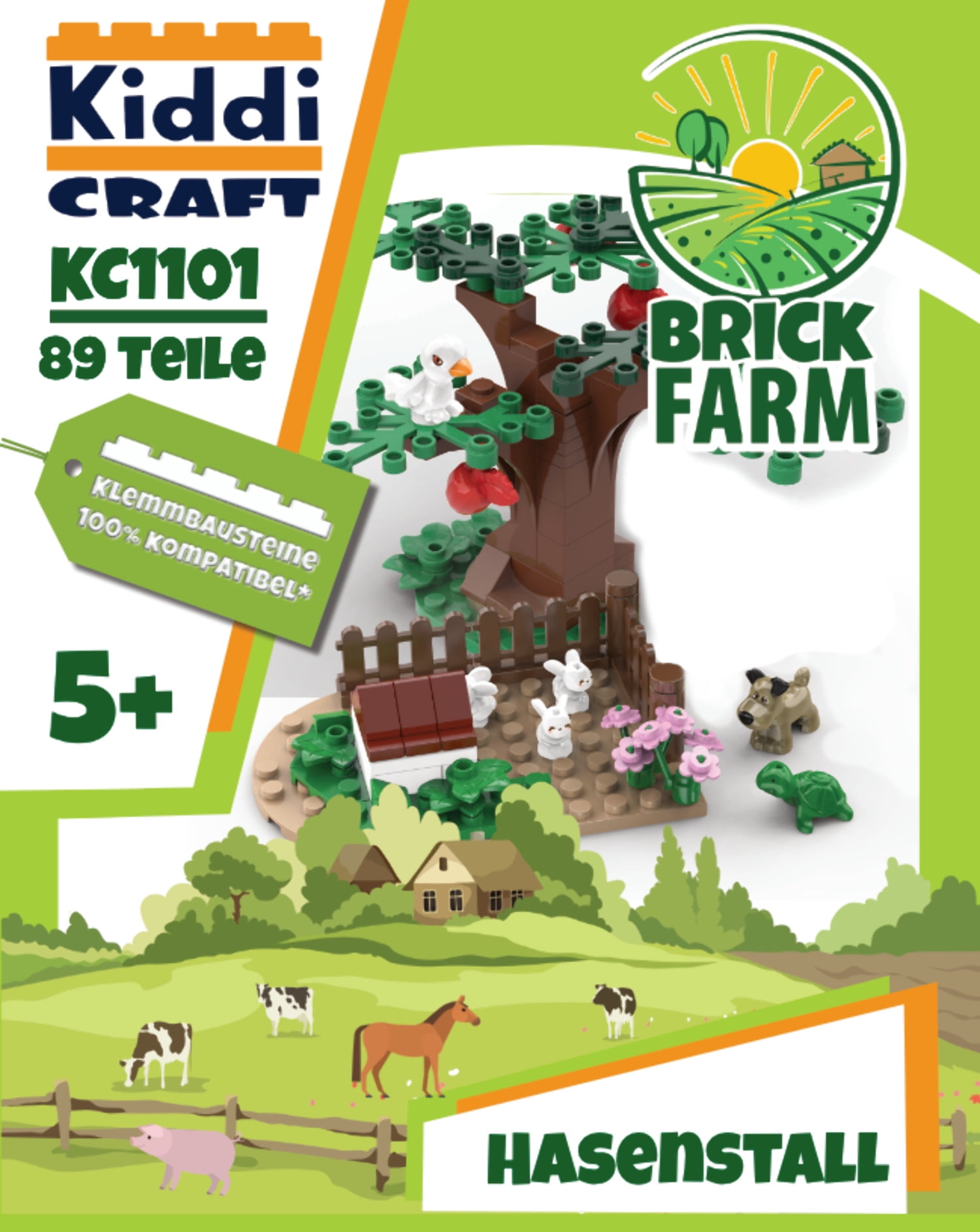 Kiddicraft Brick Farm – Rabbit Hutch Building Set KC1101 - Walmart.com