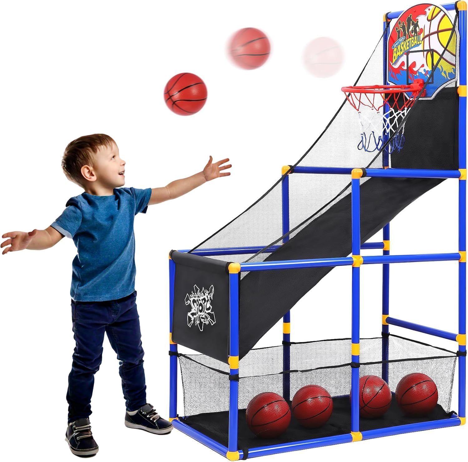 Kiddie Play Mini Basketball Hoop Arcade Game for Toddlers, Indoor ...