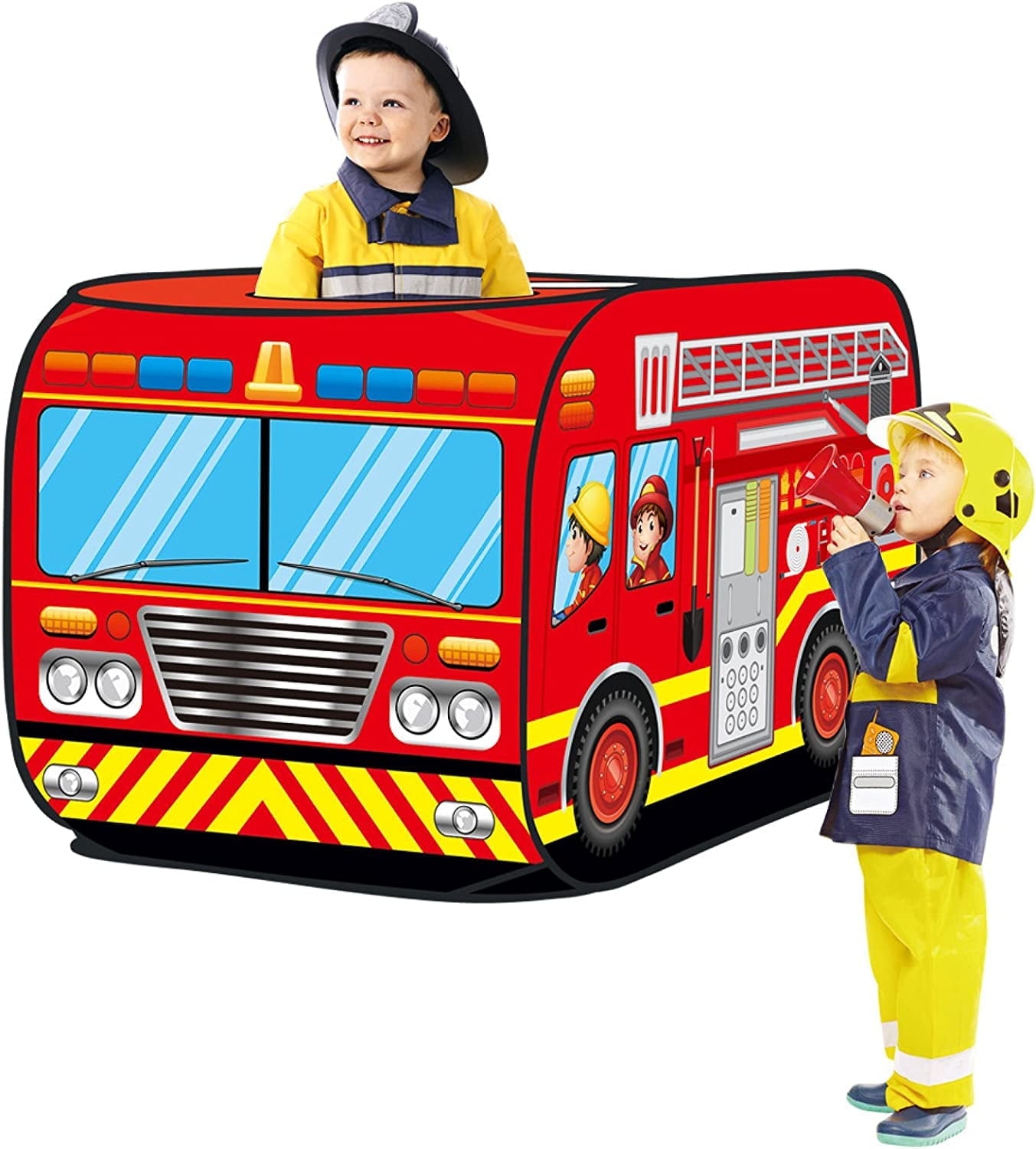 Kiddie Play Fire Engine Truck Tent, Indoor/Outdoor Pop Up Play Tent ...