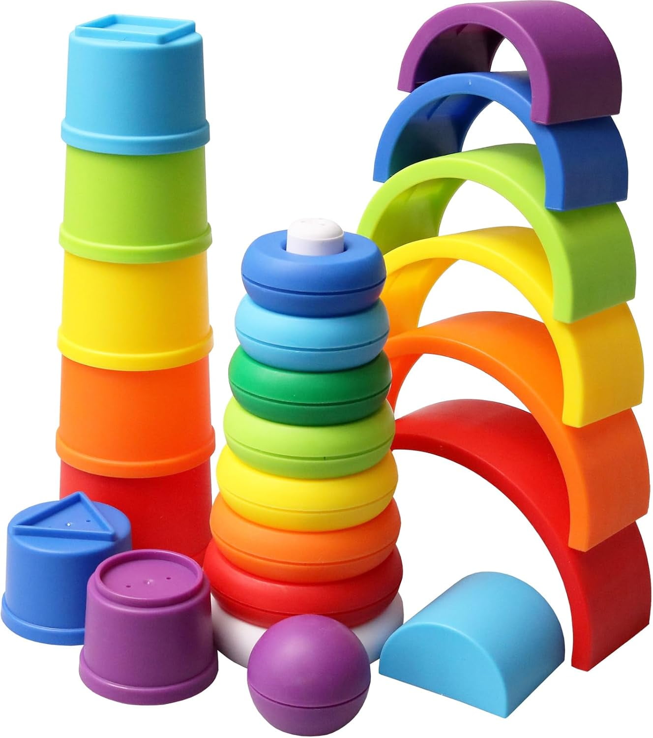 Kiddie Play, Stacking Toys for Toddlers, Set of 3 Baby Toys - Walmart.com