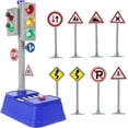 Kiddie Play Traffic Signs & Light Signal Toy Set – 12 Pc Realistic Road ...