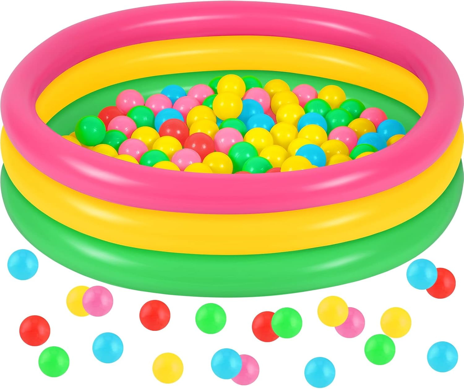 Kiddie Pool Baby Pool Inflatable Pool with 50 Pcs Balls, Inflatable ...