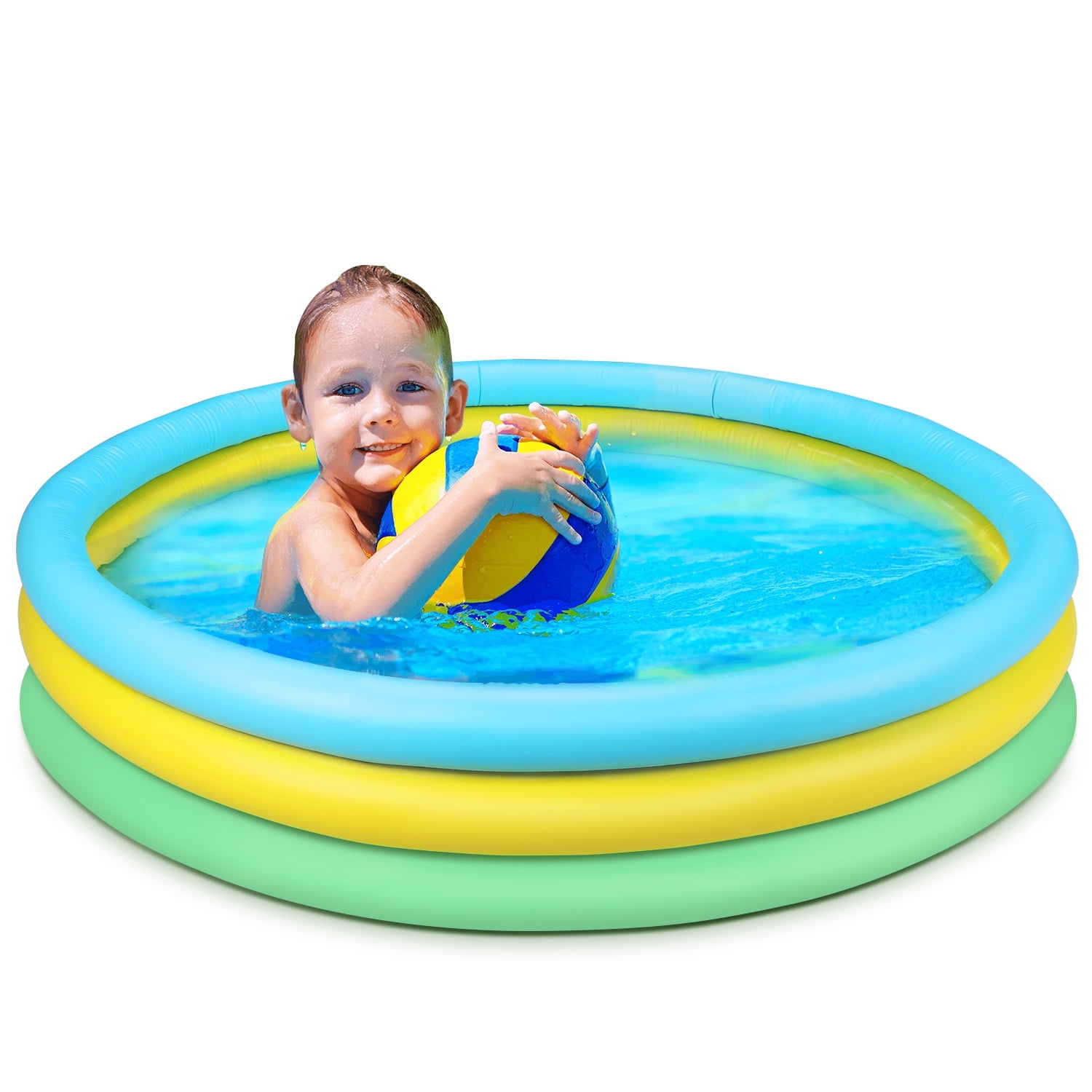 Children's Family Outdoor Inflatable Blow Up Kiddie Pool, 59'' x 13 ...