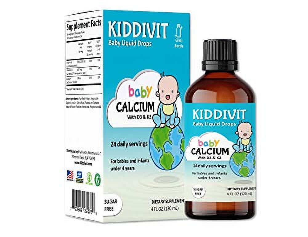Kiddivit Baby Calcium with Vitamin D3 & K2, Inulin Fortified, 24 ...