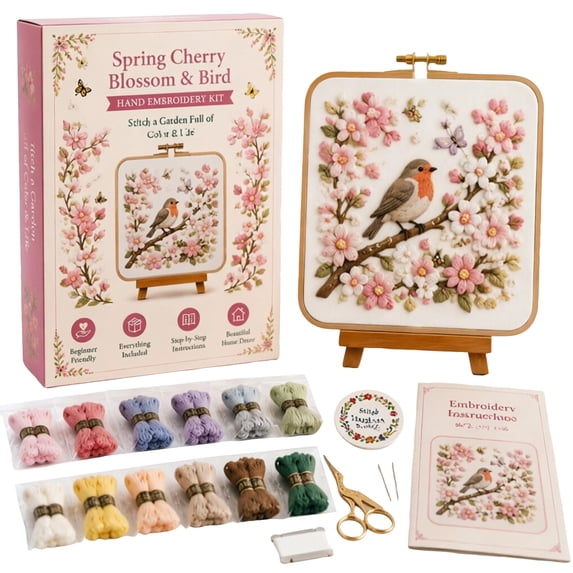 Kiddiway Adult Embroidery Starter Kit – Vintage Stamped Cross Stitch ...