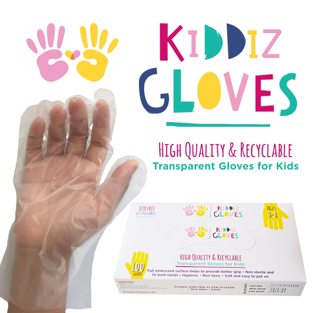 Kiddiz Gloves, Kids Disposable Transparent Gloves, Polyethylene ...