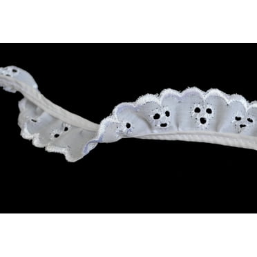 Kiddo 1" White Ruffled Gathered Raschel Lace Trim Wholesale Lot Sewing ...