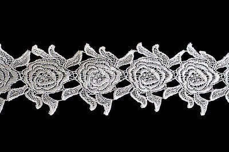Kiddo 3" White or Ivory Roses Flower Guipure Floral Venice Lace Trim by ...