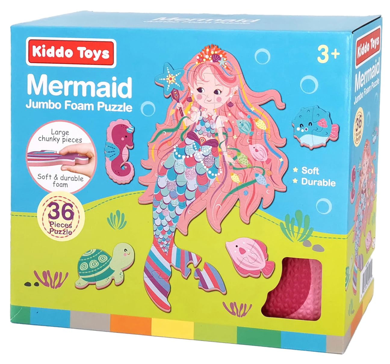 Kiddo Toys Jumbo 36pc Foam Jigsaw Puzzle Pink Mermaid Toys Kids Puzzles ...