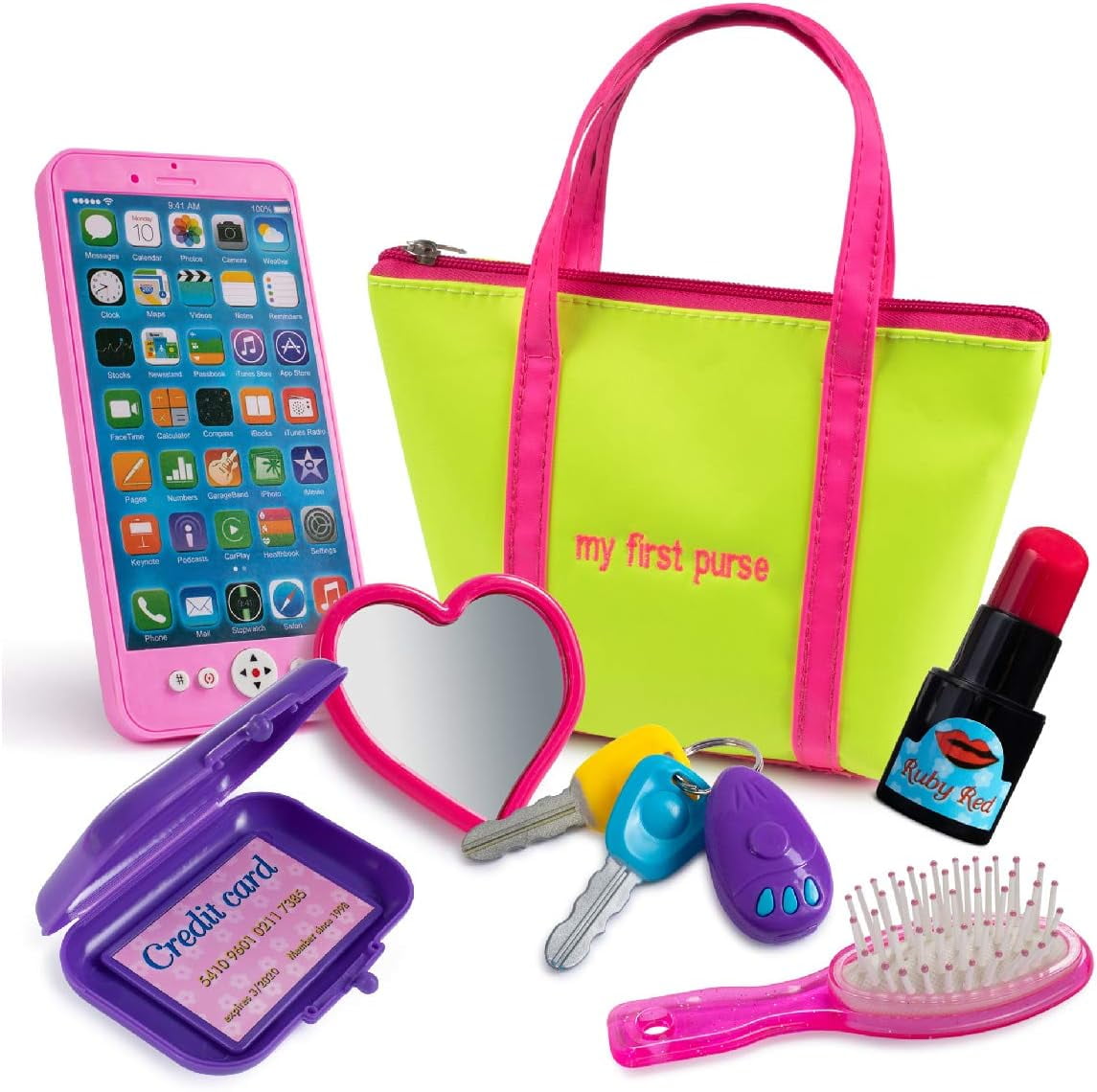Kiddofun My First Purse - Kids Pretend Toy Hand Bag Includes Play Phone ...