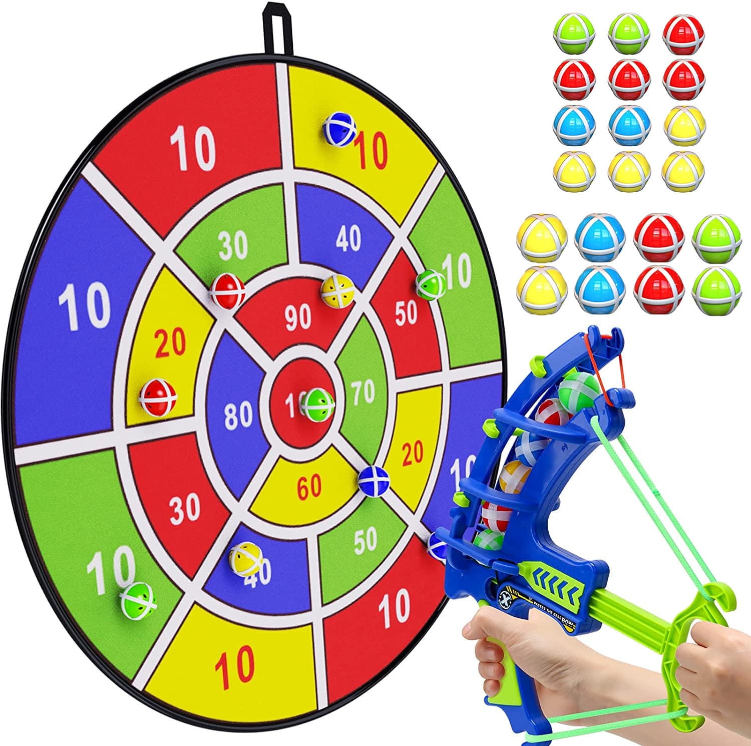 "29"" Kids Dart Board Set with 20 Sticky Balls, Indoor/Outdoor Game ...