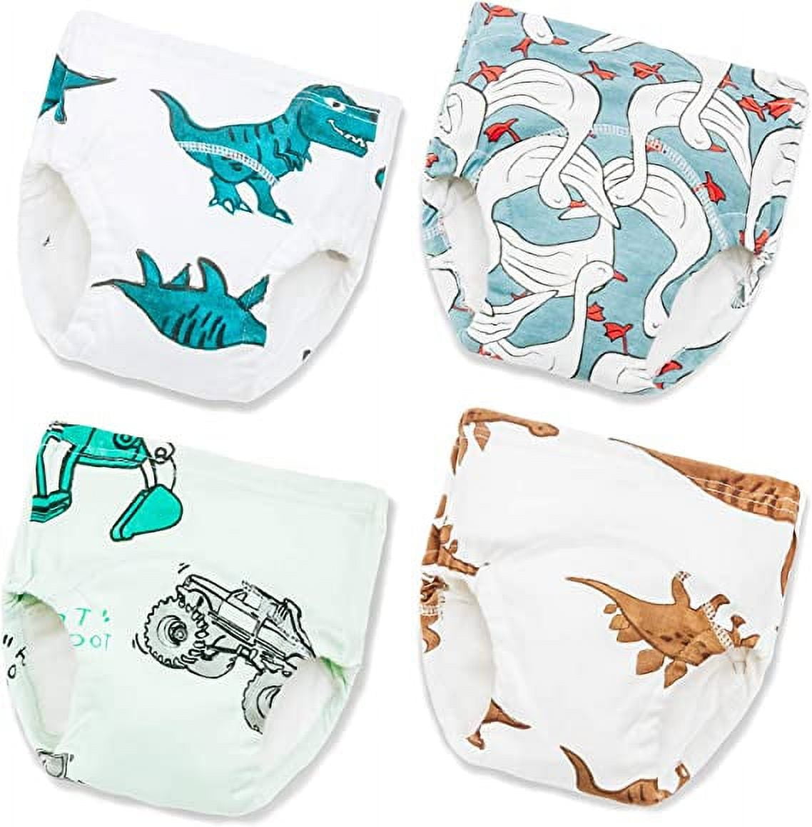 Kiddopark Toddler Unisex Reusable Training Pants, Multicolor, 1T, 4pc ...