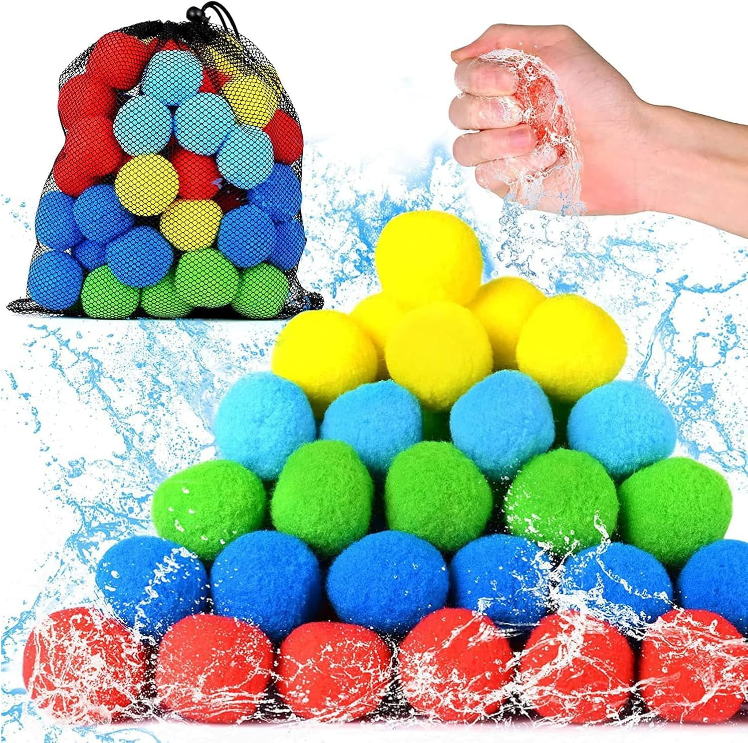 Kiddospace Reusable Water Sponge Balls,2025 New Reusable Water Sponge ...