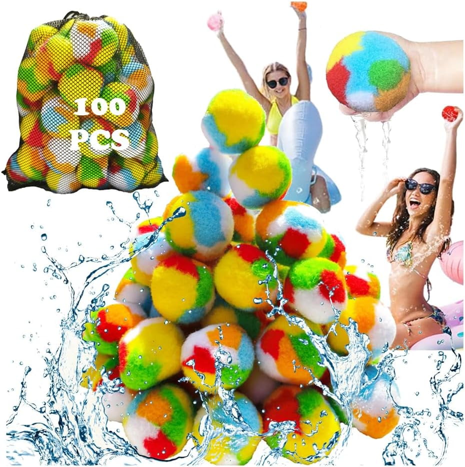 Kiddospace Reusable Water Sponge Balls, 2025 New Water Soaker Balloons Soft and Safe for Pool ...