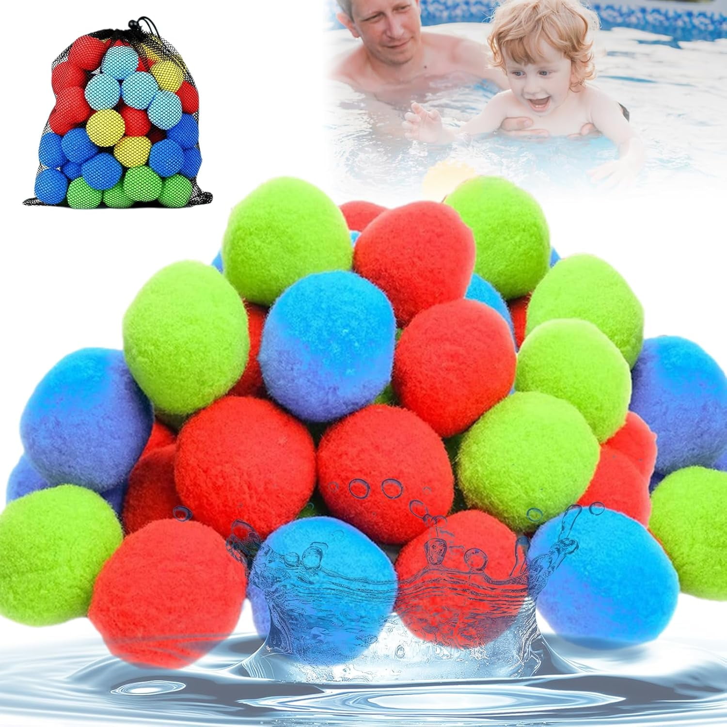 Kiddospace Reusable Water Sponge Balls, 2025 New Water Sponge Balls ...