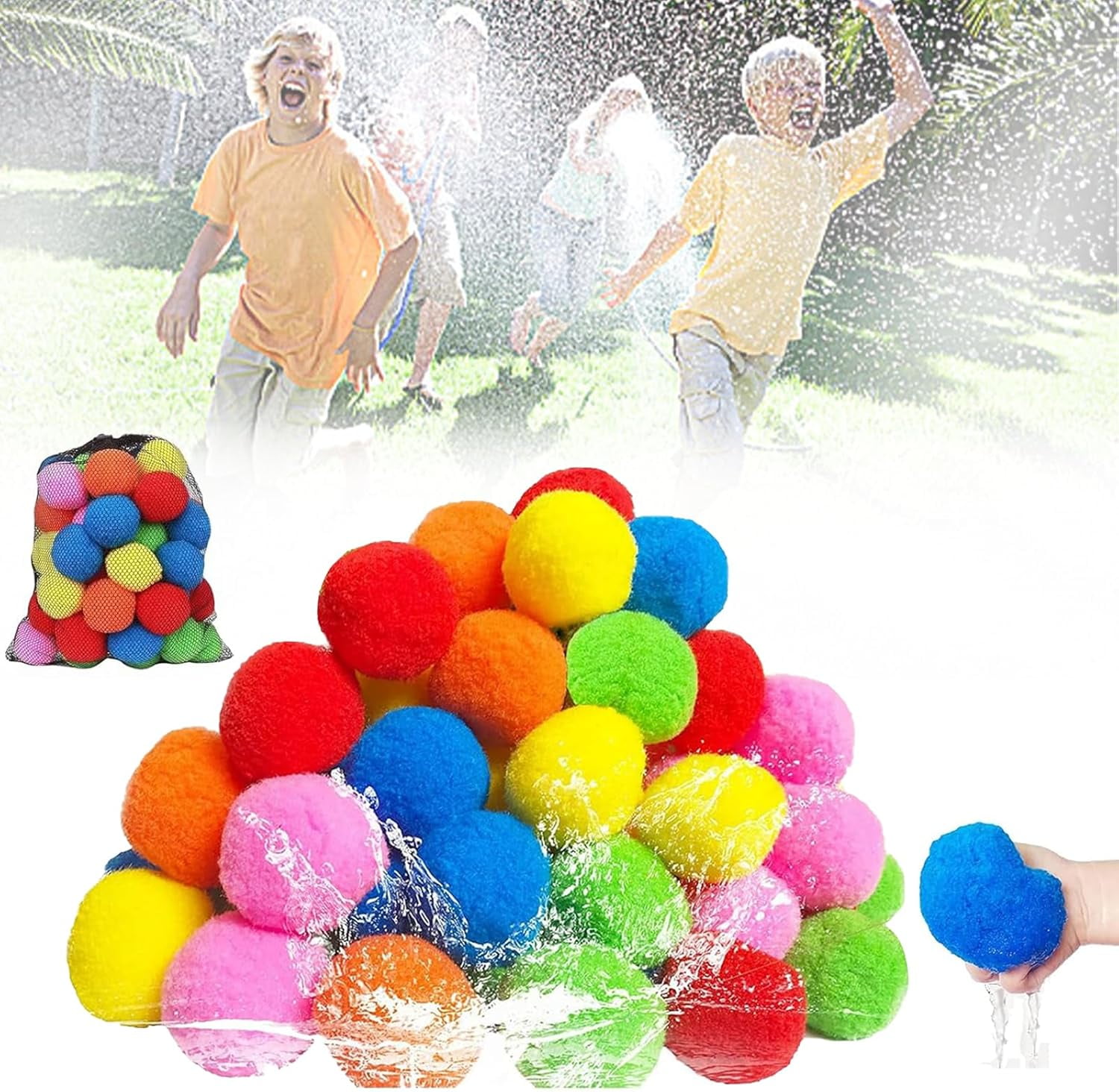 Kiddospace Reusable Water Sponge Balls, 2025 New Water Sponge Balls ...