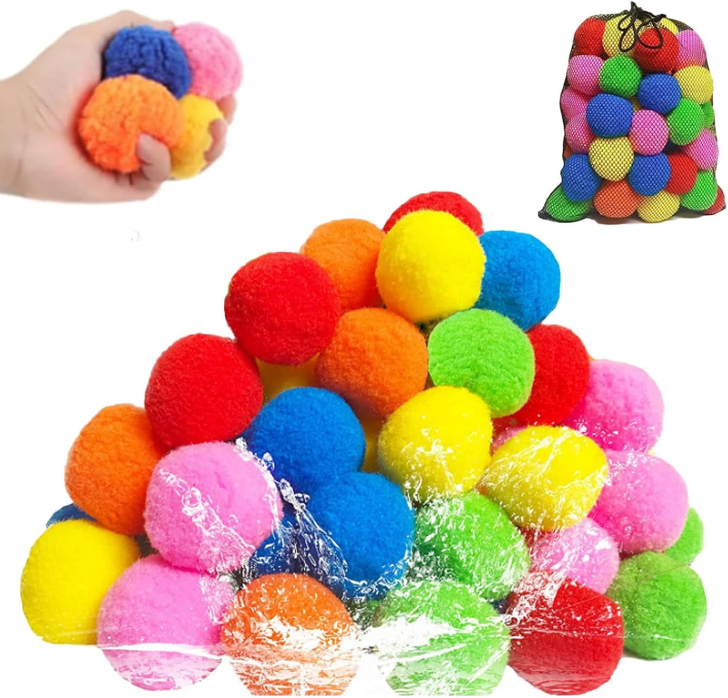 Kiddospace Reusable Water Sponge Balls, 60pcs KiddoSpace Reusable Water ...