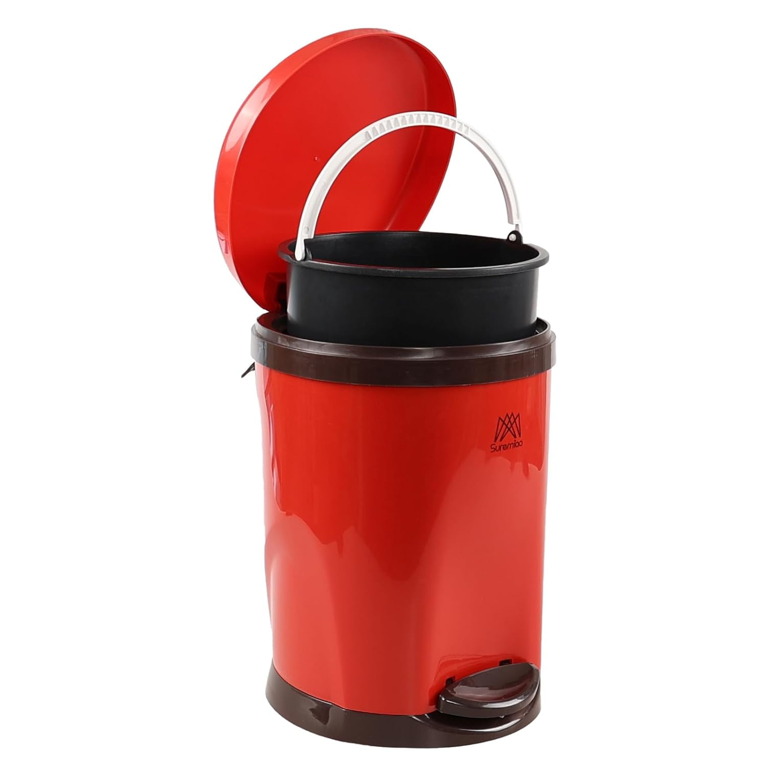 Kiddream 1.8 Gallon Plastic Small Garbage Can, Red Foot Pedal Trash Can ...
