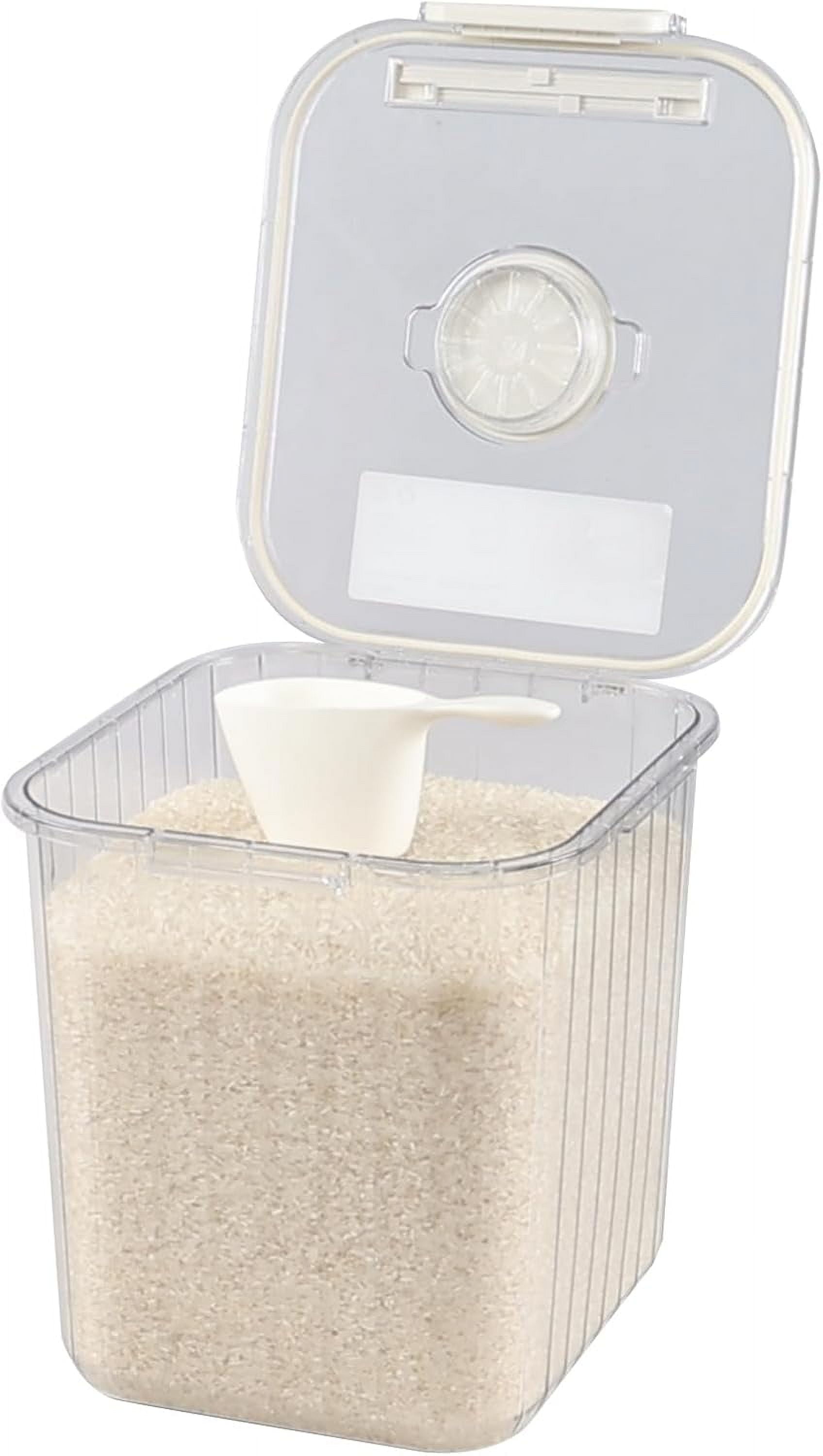 Kiddream 22 Lbs Clear Airtight Rice Dispenser, Airtight Food Storage ...