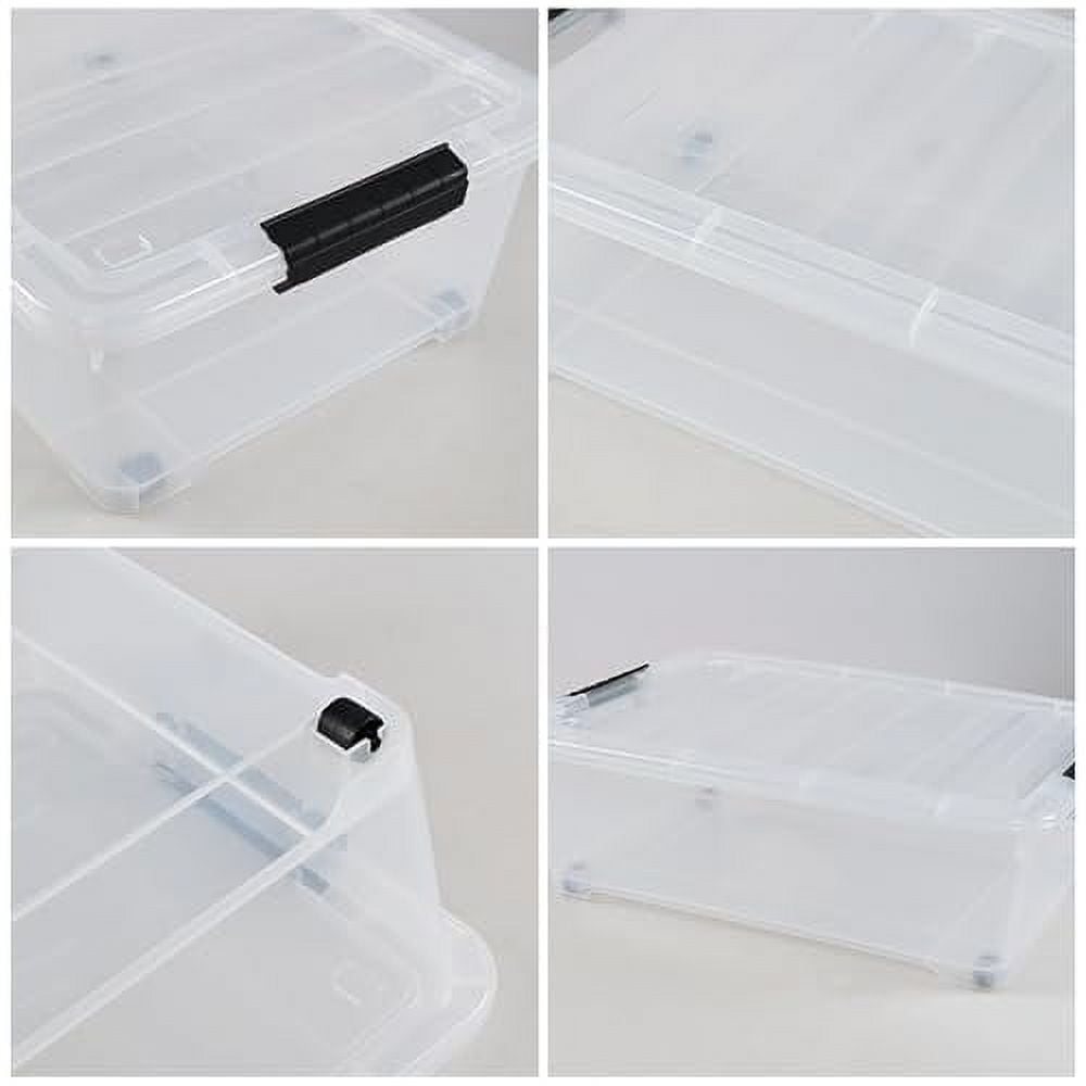 Kiddream 3 Pack 20 Quart Wheeled Latching Storage Boxes, Clear Plastic ...