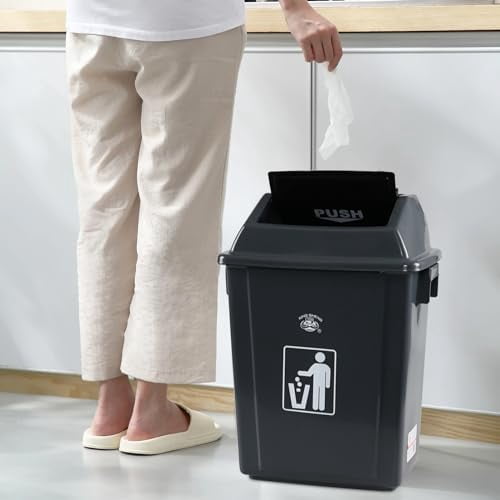 Kiddream 4 Packs 5 Gallons Swing Lid Garbage Can, Plastic Trash Can ...