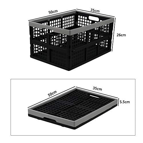 Kiddream 42 Liter Large Collapsible Crate, Plastic Folding Storage ...