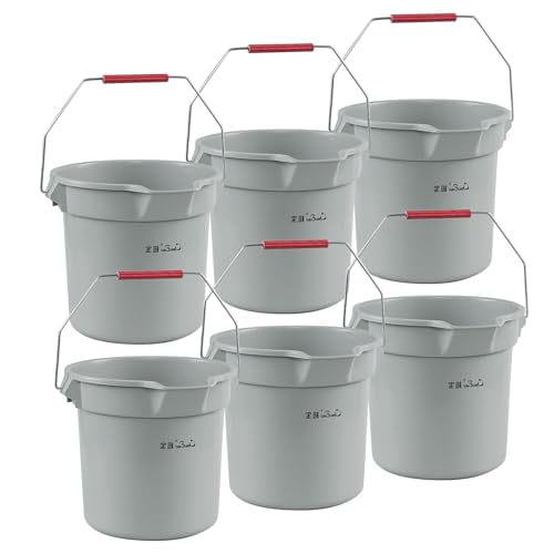 Kiddream 6 Pack 3.5 Gallon Utility Bucket with Handle, Cleaning Bucket ...