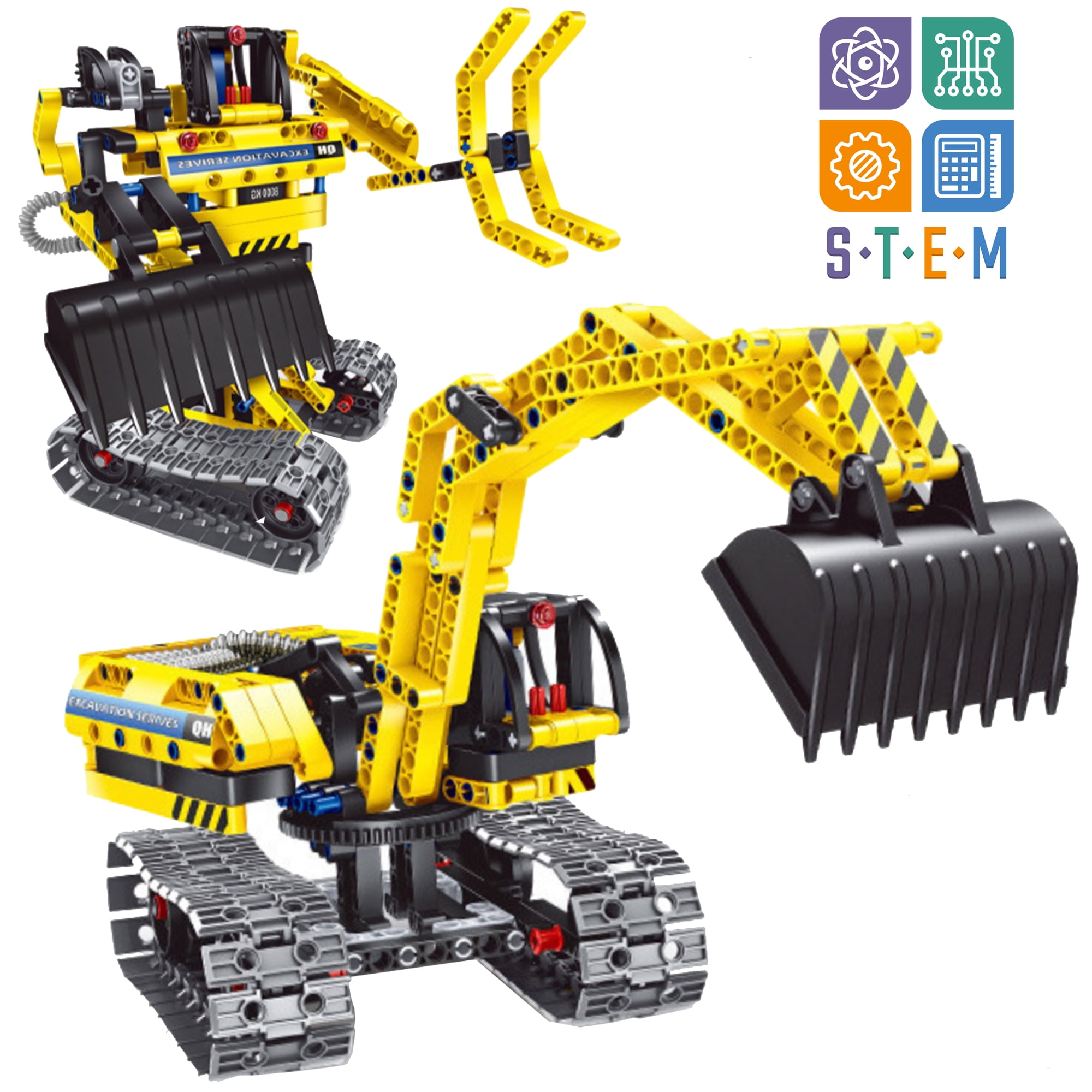 Kididdo Stem Building Set for Boys 6-12, Excavator Toy Construction ...