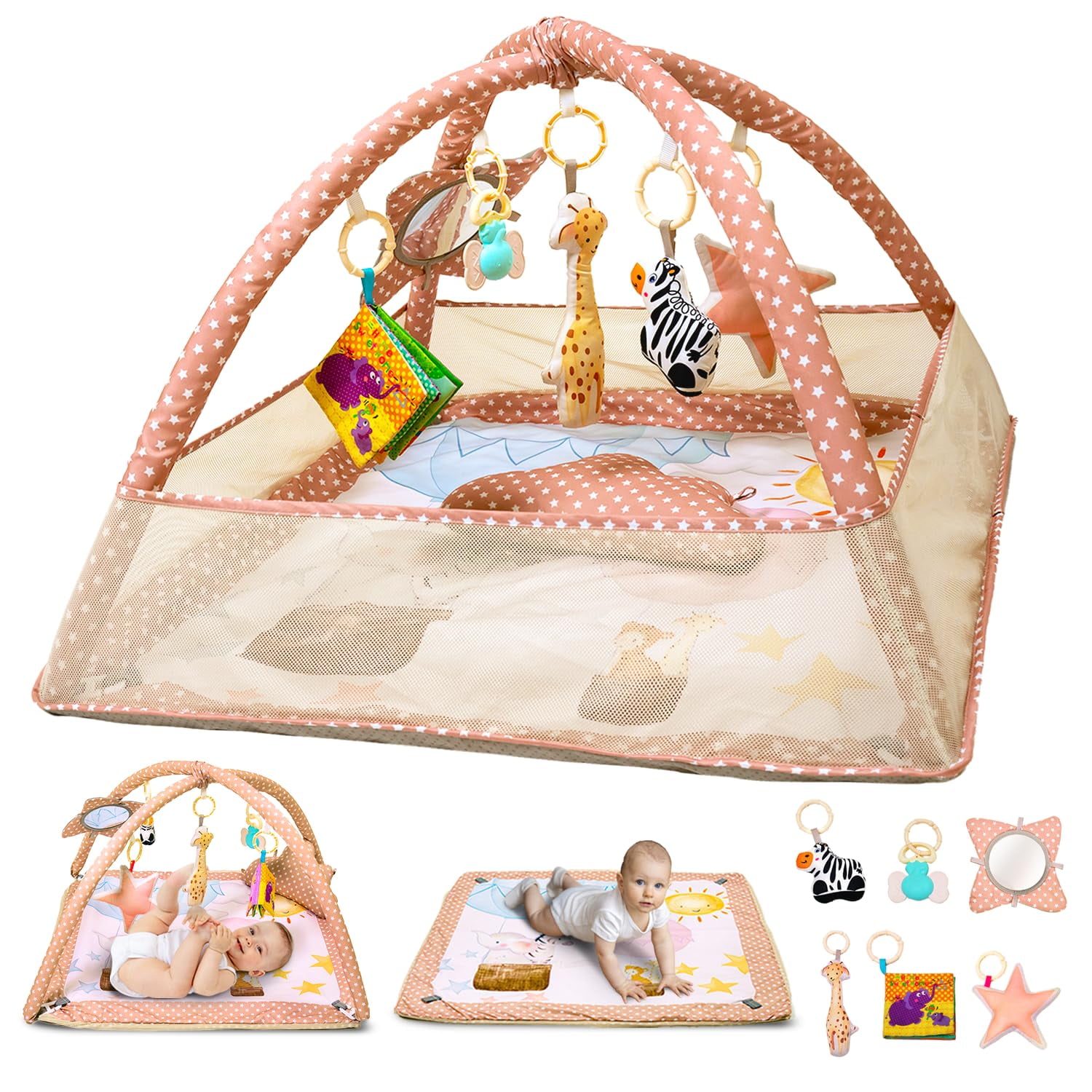 Kidikools 6-in-1 Baby Play Gym Activity Center with Mosquito Net ...