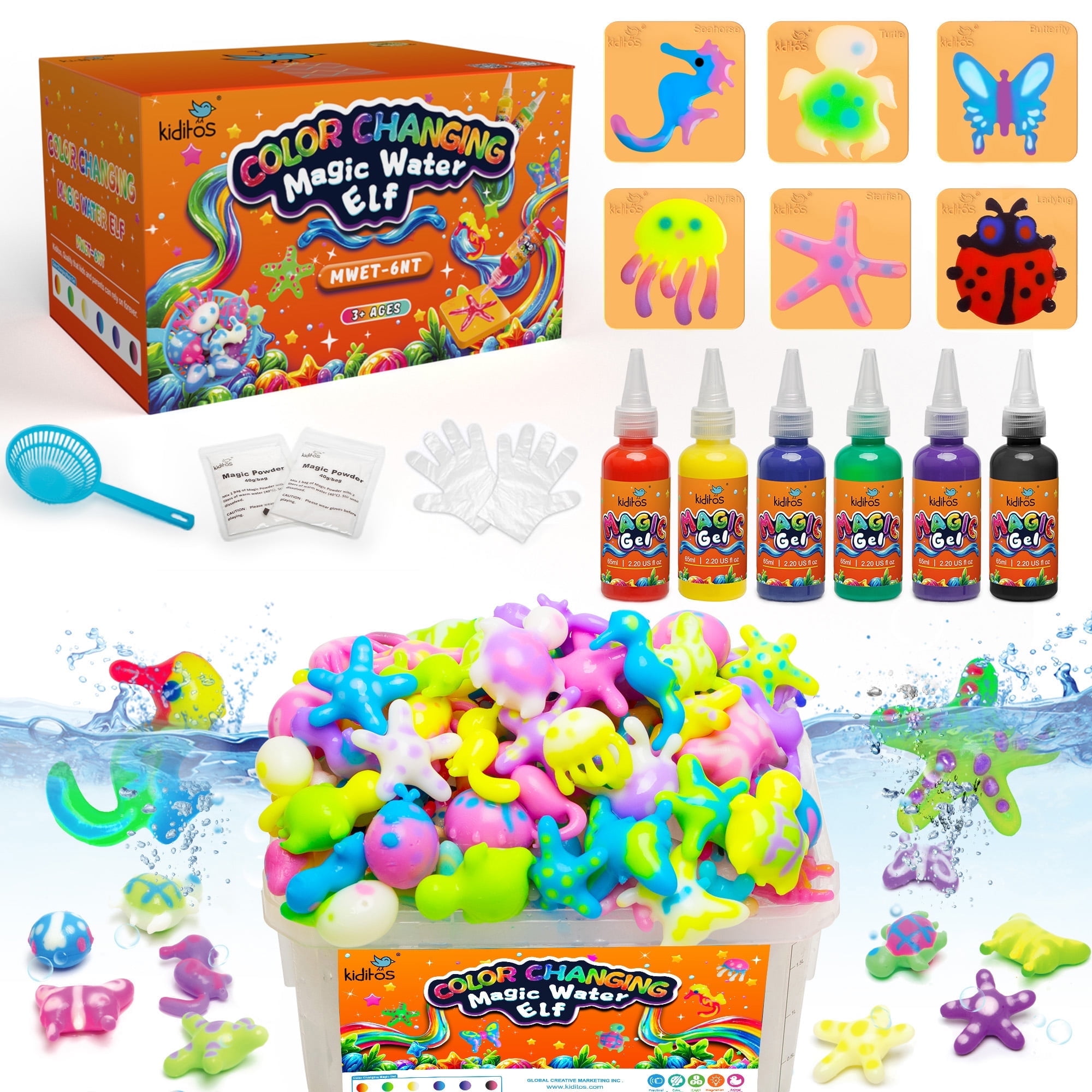 Kiditos Color Changing Magic Water Elf Toy Kit,Aqua Fairy Water Gel Kit ...
