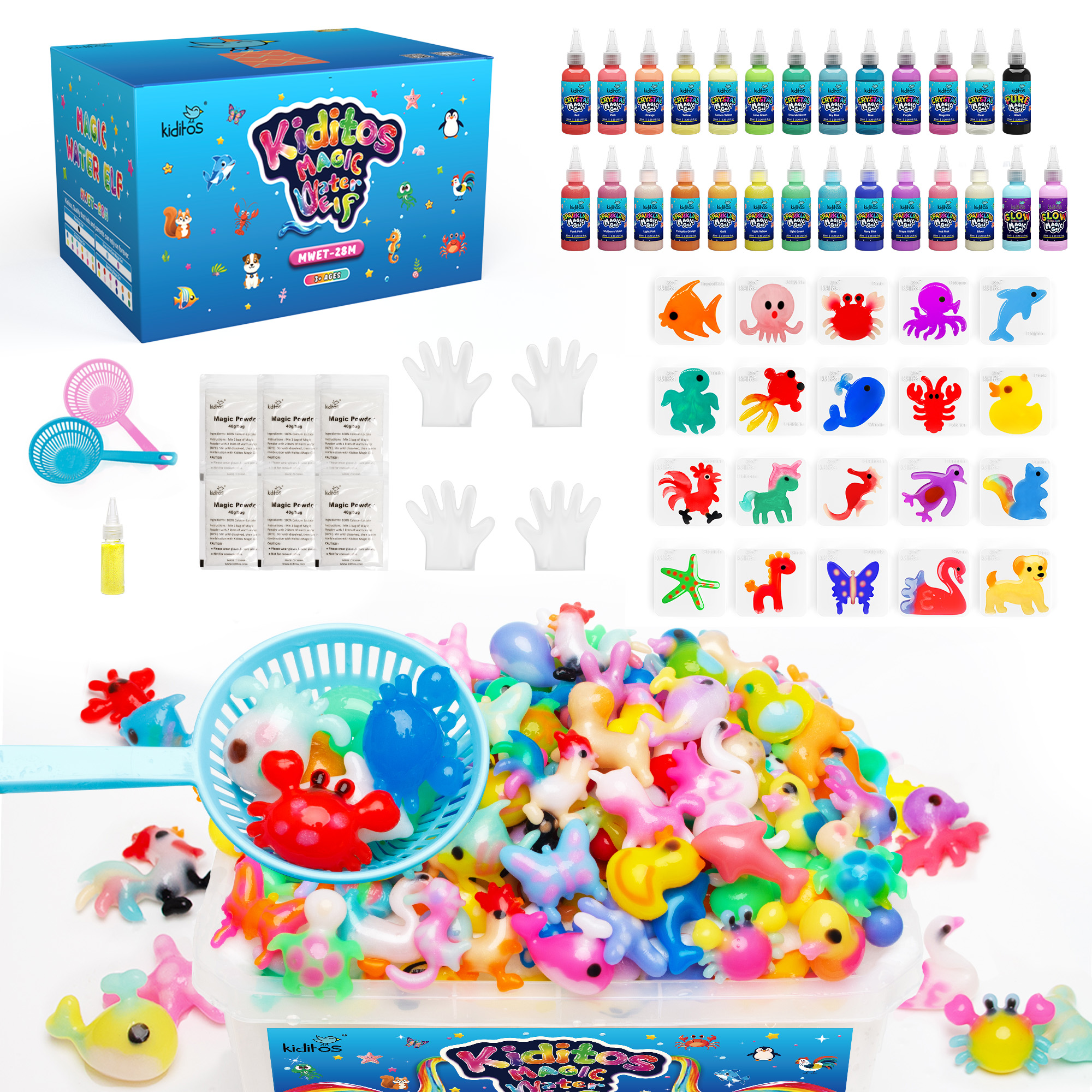 Kiditos Magic Water Elf Toy Kit,Aqua Fairy Water Gel kit with 27 Magic ...
