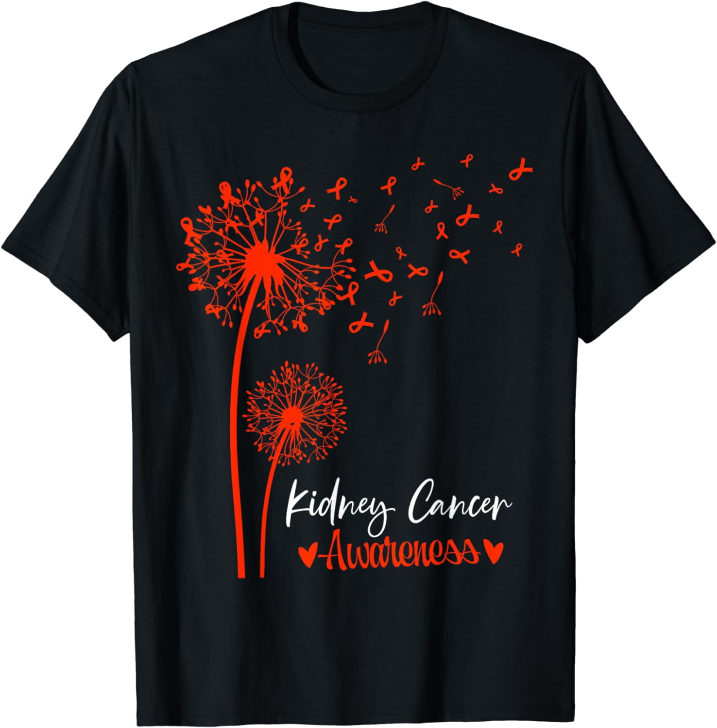 Kidney Cancer Awareness Dandelion Kidney Cancer Warrior T-Shirt ...