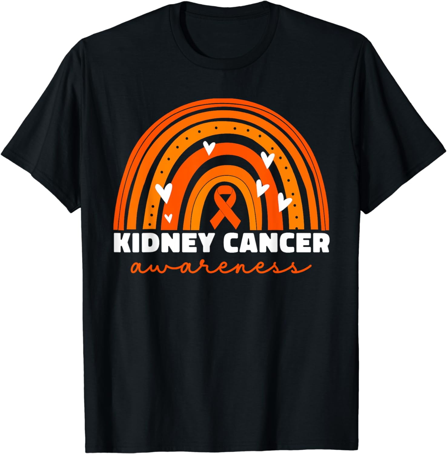 Kidney Cancer Awareness For Women Men Ribbon Kidney Cancer T-Shirt ...
