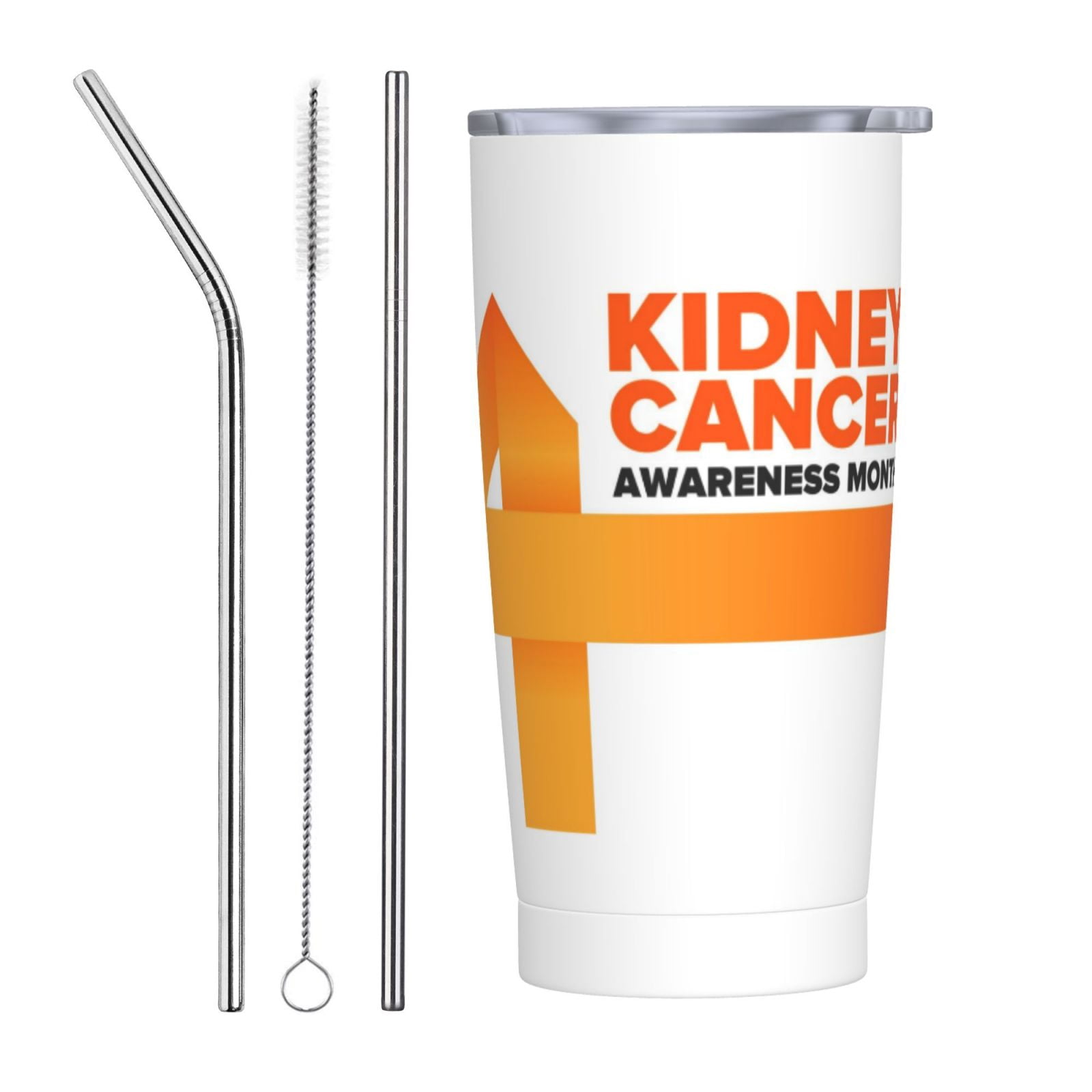 Kidney Cancer Awareness Month 20oz Stainless Steel Thermal Cup With Lid ...