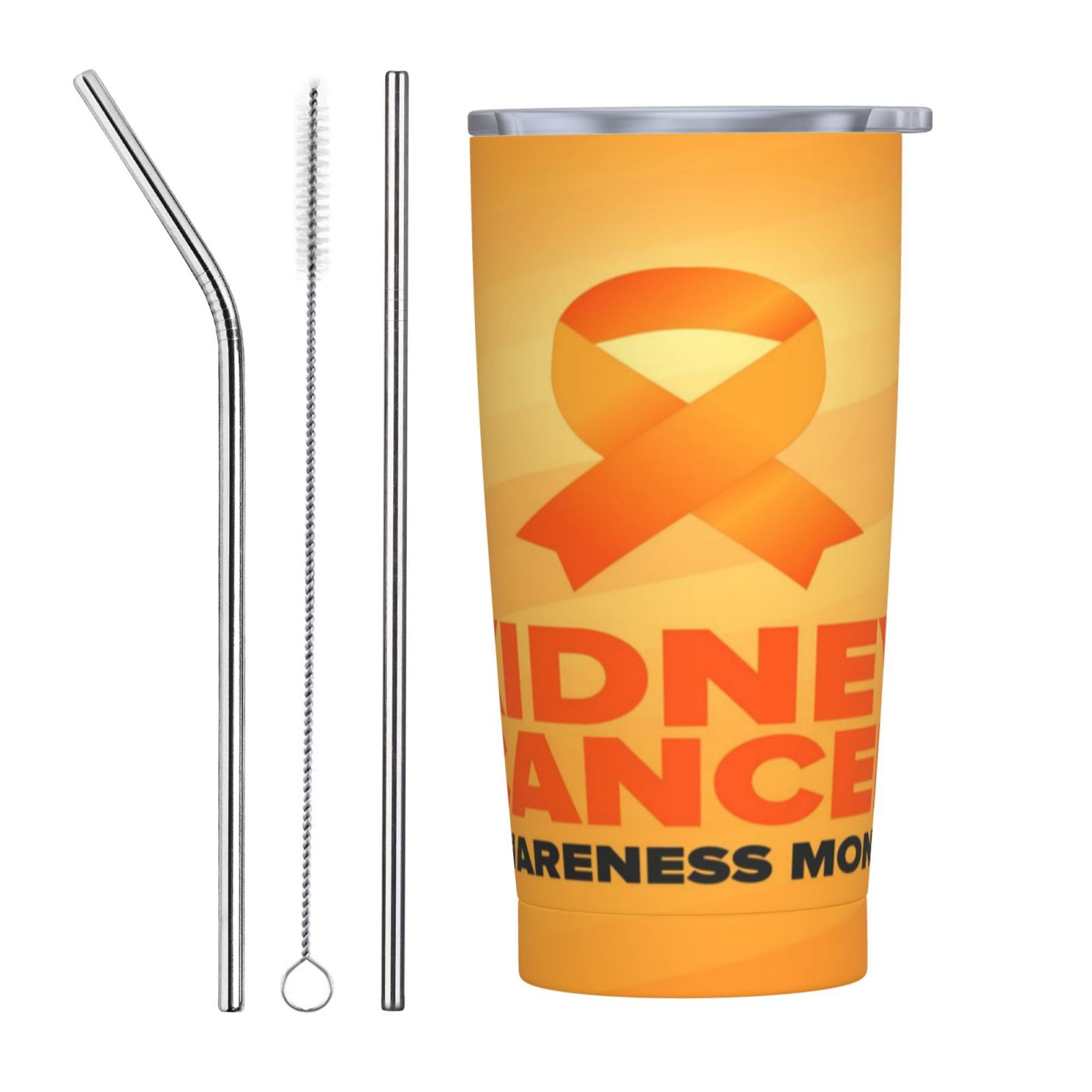 Kidney Cancer Awareness Month 20oz Stainless Steel Thermal Cup With Lid ...