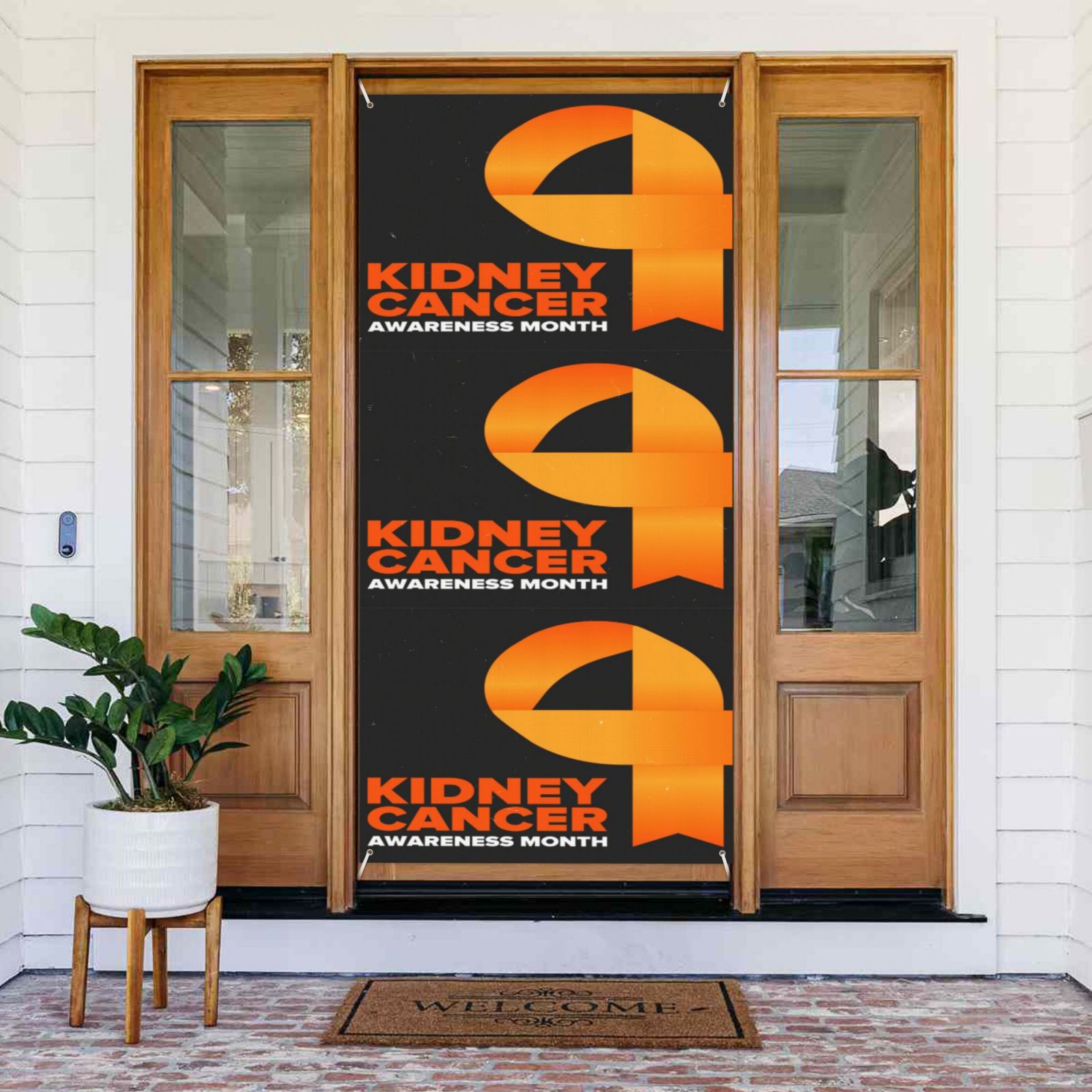 Kidney Cancer Awareness Orange Ribbon Door Cover Decoration Backdrop ...