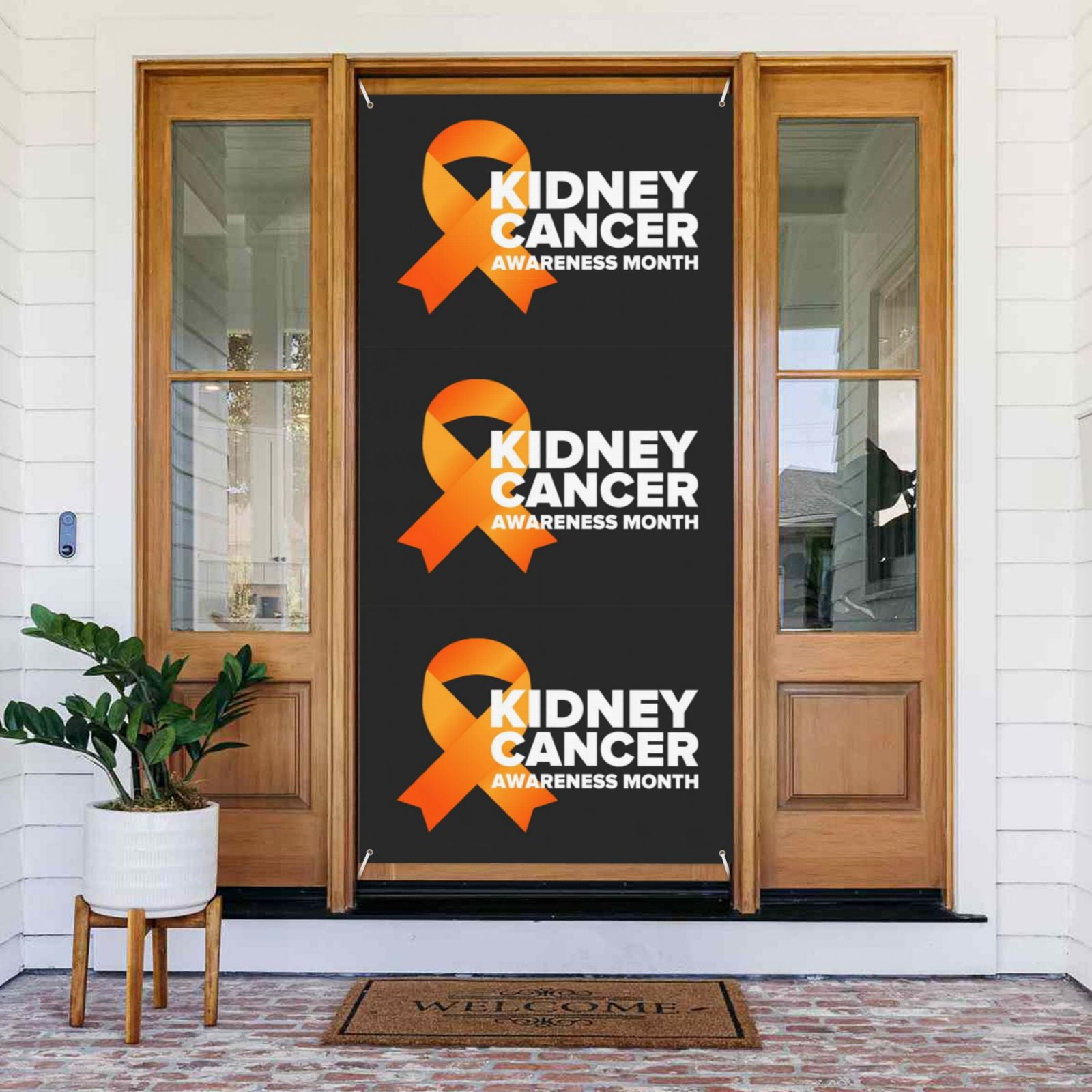 Kidney Cancer Awareness Orange Ribbon Door Cover Decoration Backdrop ...