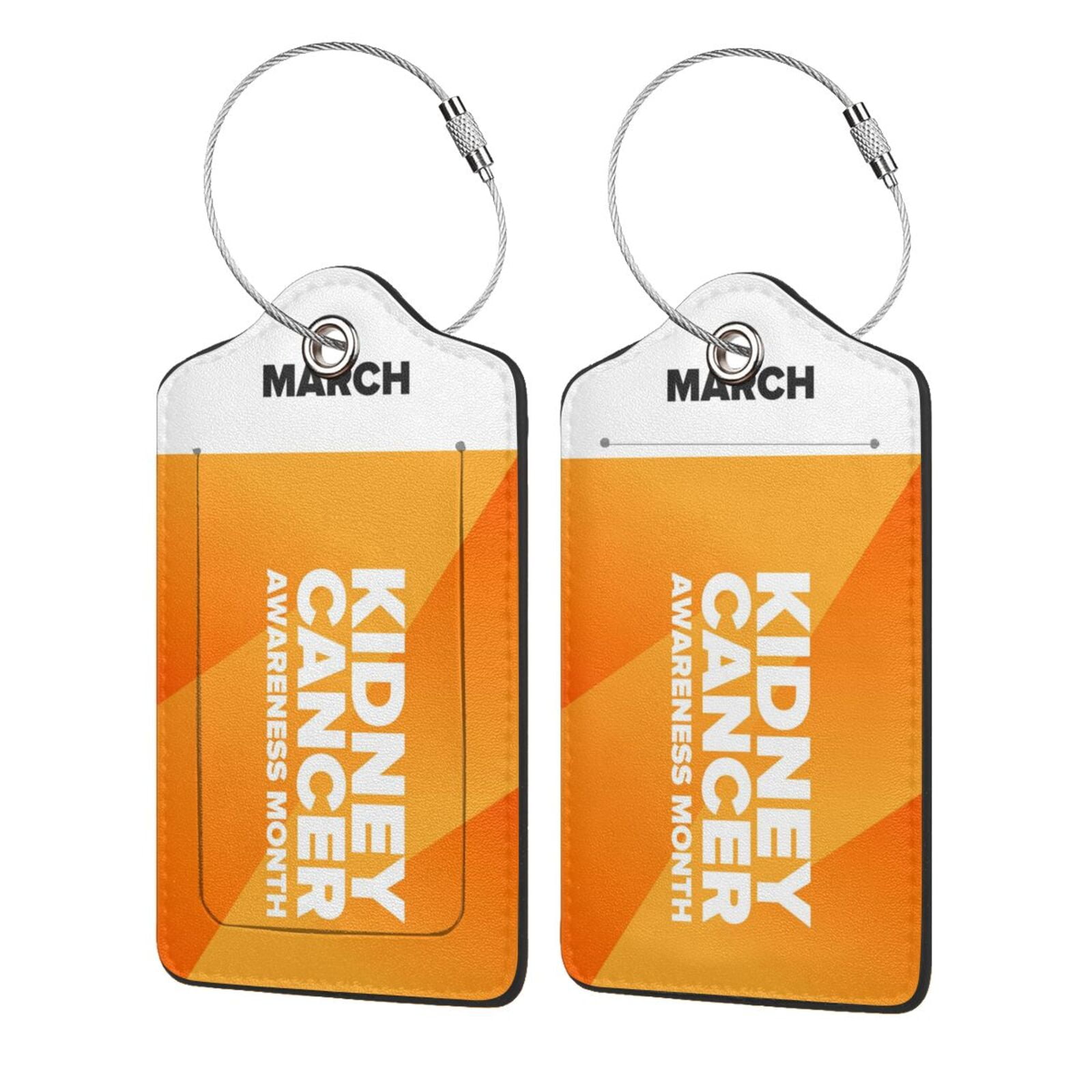 Kidney Cancer Awareness Orange Ribbon Luggage Tags for Suitcase Tags ...