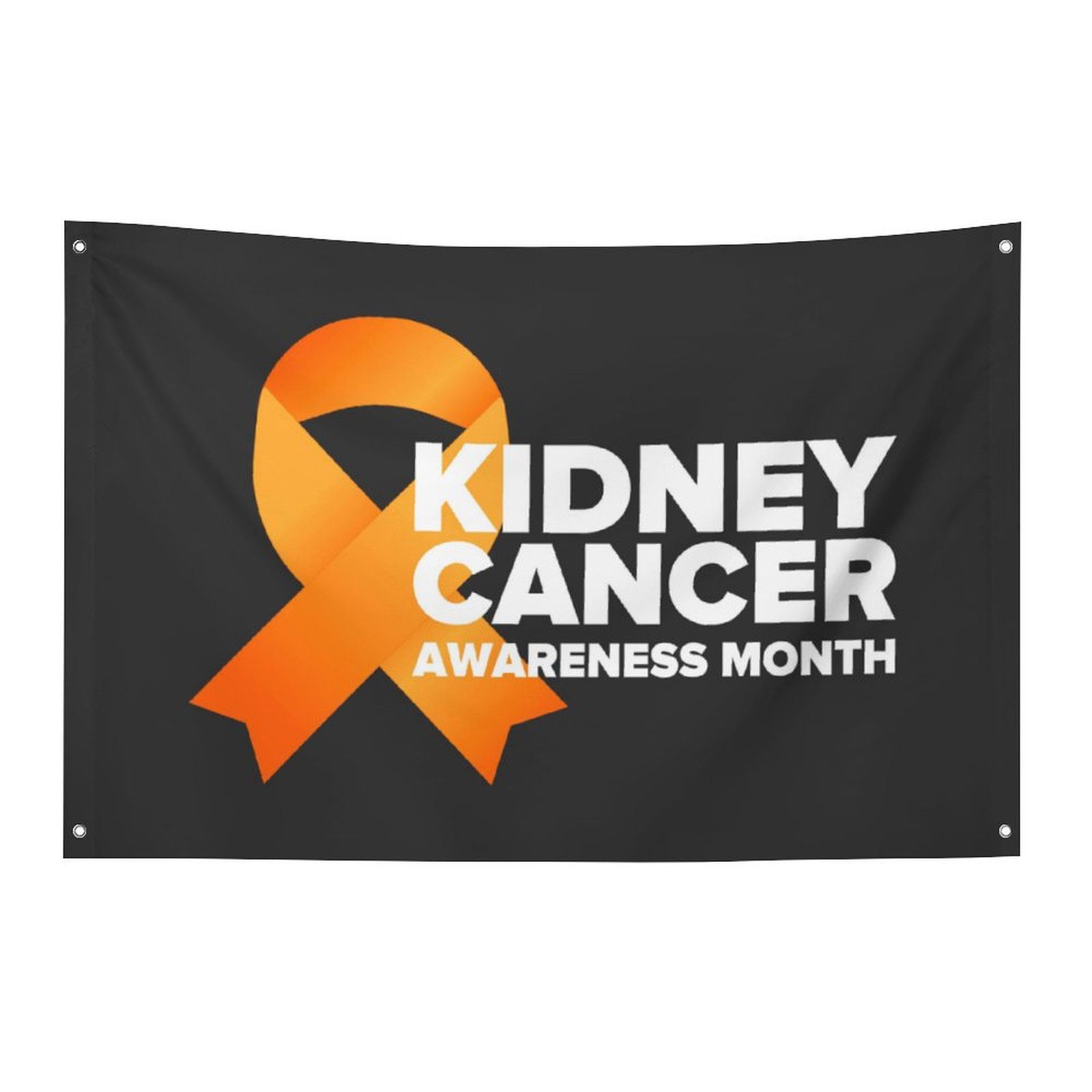 Kidney Cancer Awareness Orange Ribbon Tapestry Banner Backdrop Flag ...
