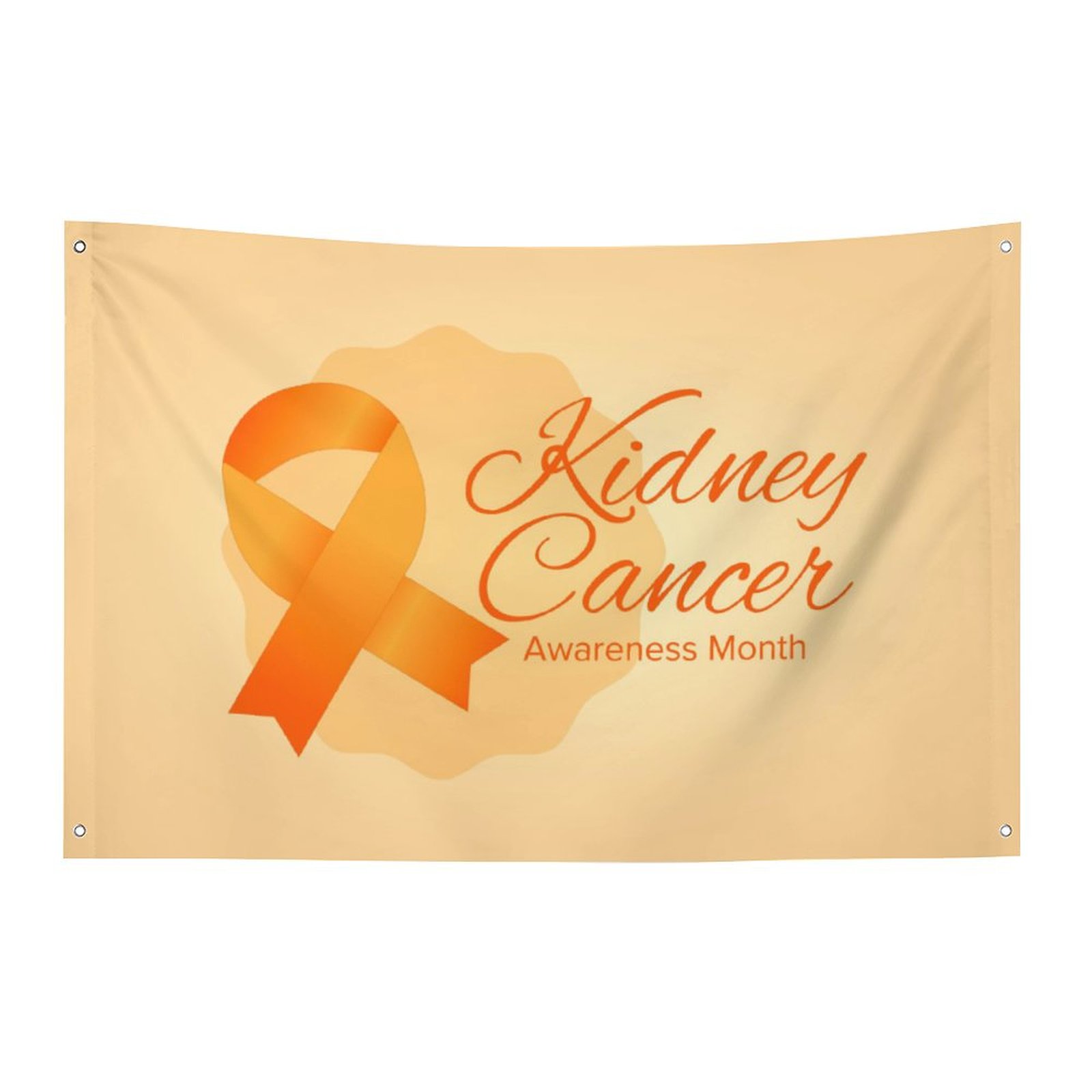 Kidney Cancer Awareness Orange Ribbon Tapestry Banner Backdrop Flag ...