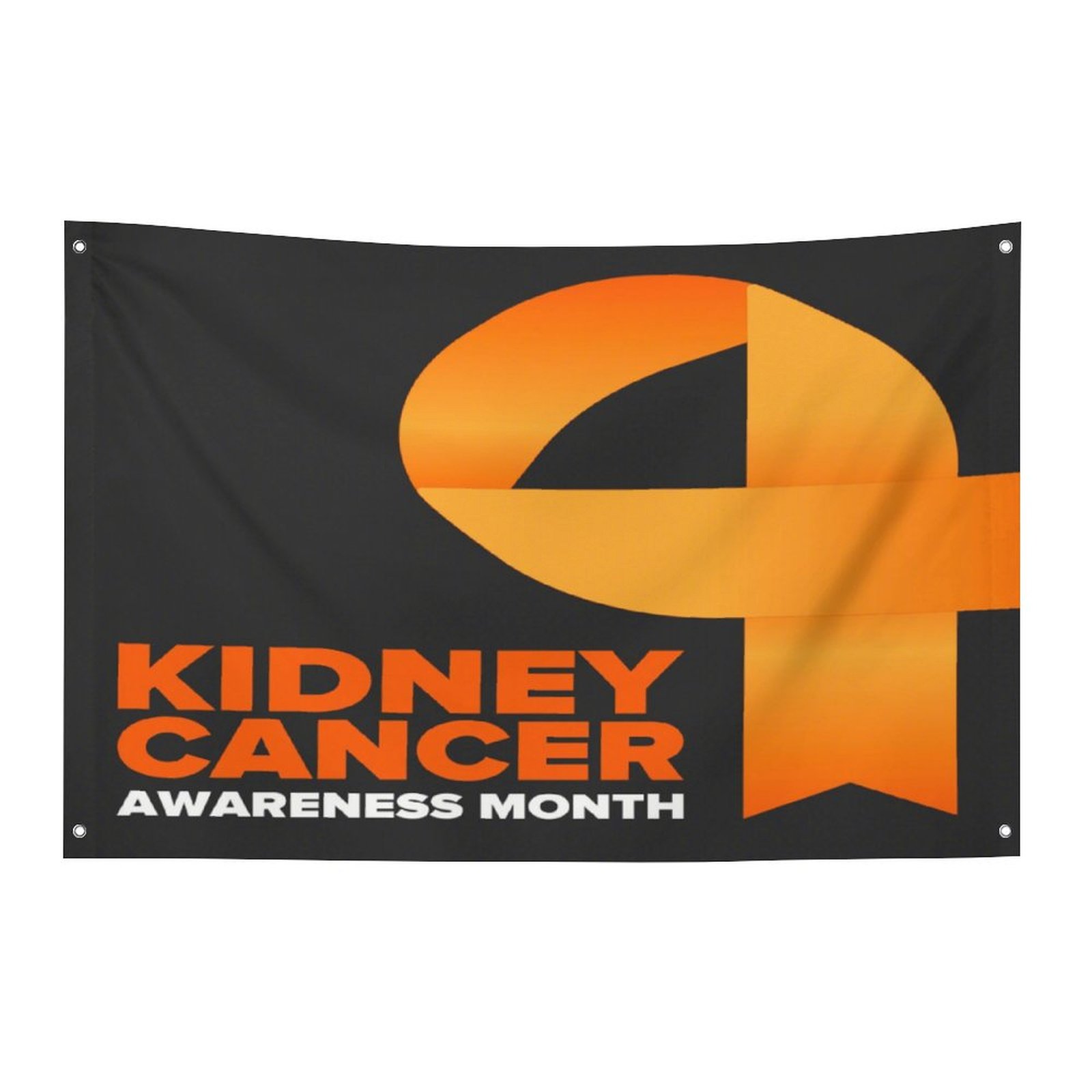 Kidney Cancer Awareness Orange Ribbon Tapestry Banner Backdrop Flag ...